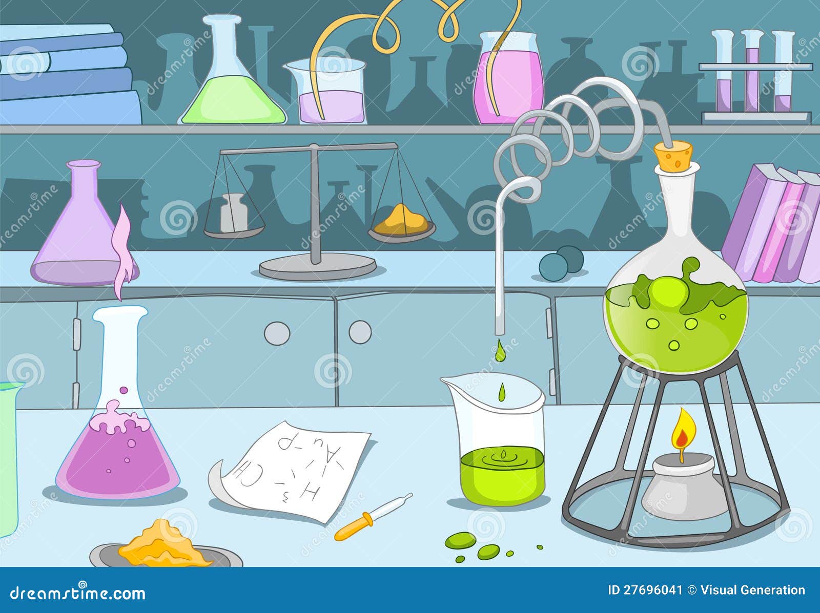 Chemisch Laboratorium vector illustratie. Illustration of substantie ...