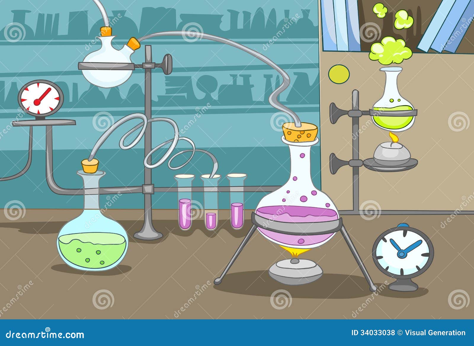 Chemisch Laboratorium vector illustratie. Illustration of ontdekking ...