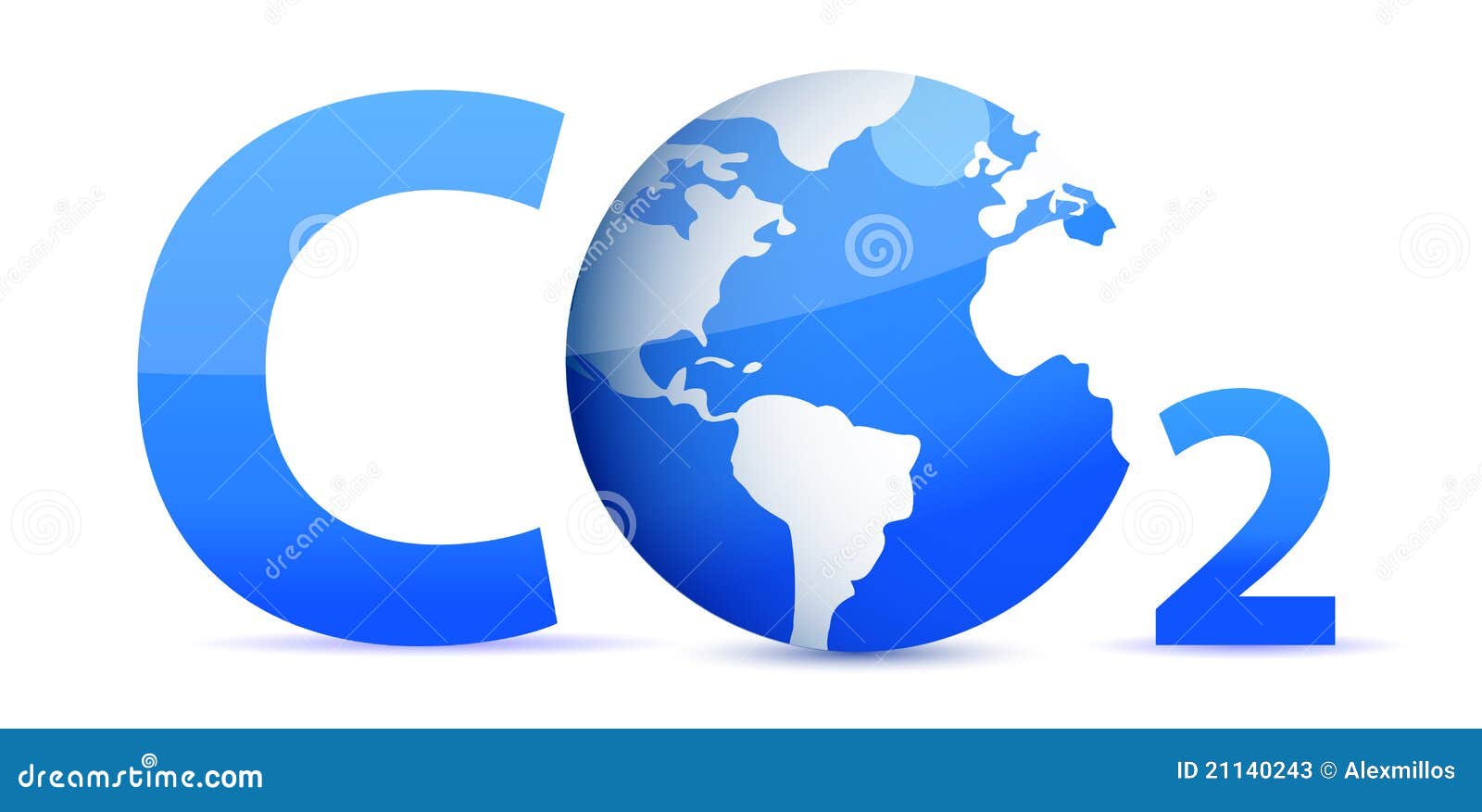 Chemisch SymboolCo2 Voor Kooldioxide in Blauw Stock Illustratie ...