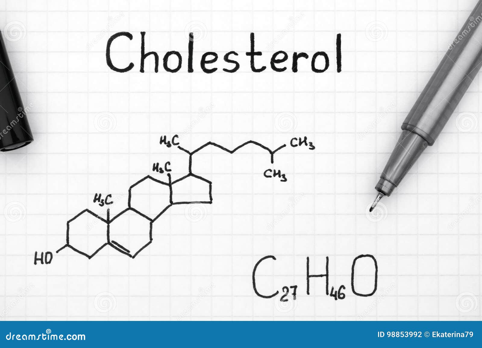 Chemische Formule Van Cholesterol Met Zwarte Pen Stock Foto - Image of ...