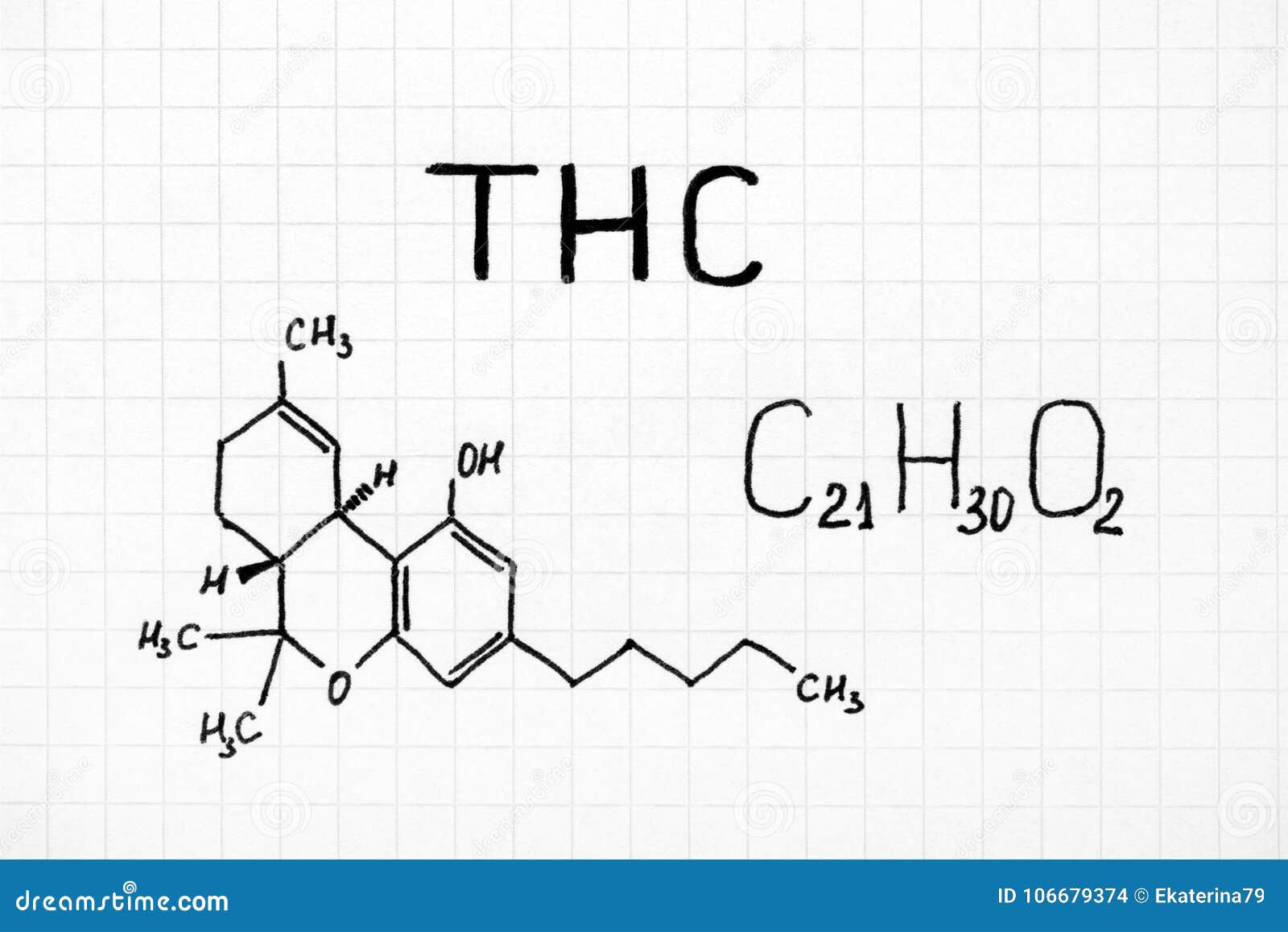 Chemische Formule Van Tetrahydrocannabinol THC Stock Foto - Image of ...