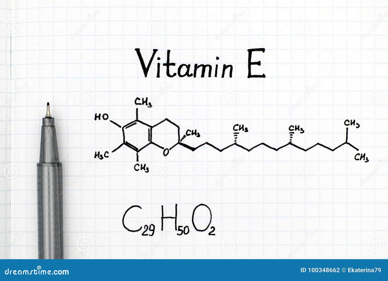 Chemische Formule Van Vitamine E Met Zwarte Pen Stock Foto - Image of ...