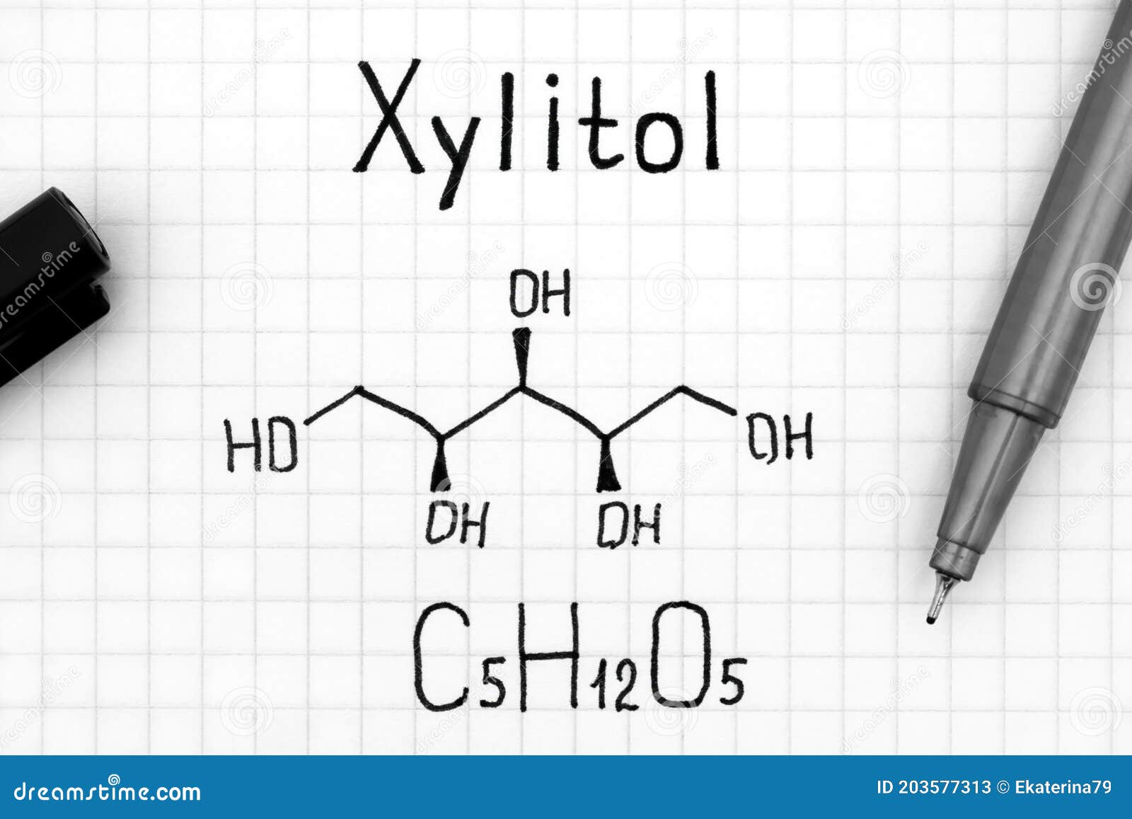 Chemische Formule Van Xylitol Met Pen Stock Afbeelding - Image of ...