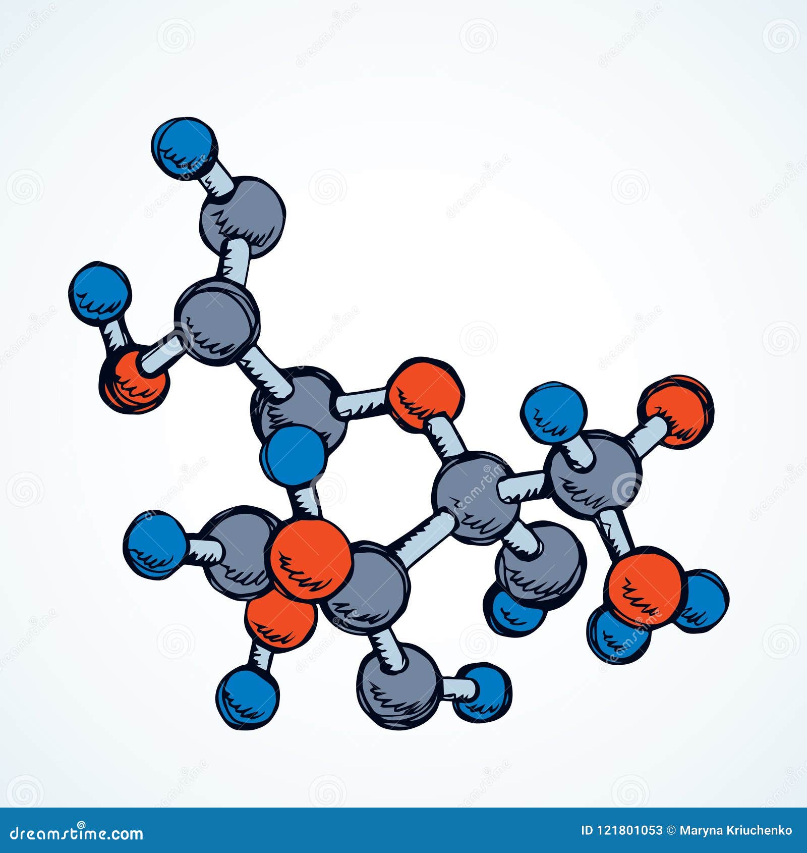 Chemische Structuur Vector Tekening Vector Illustratie - Illustration ...