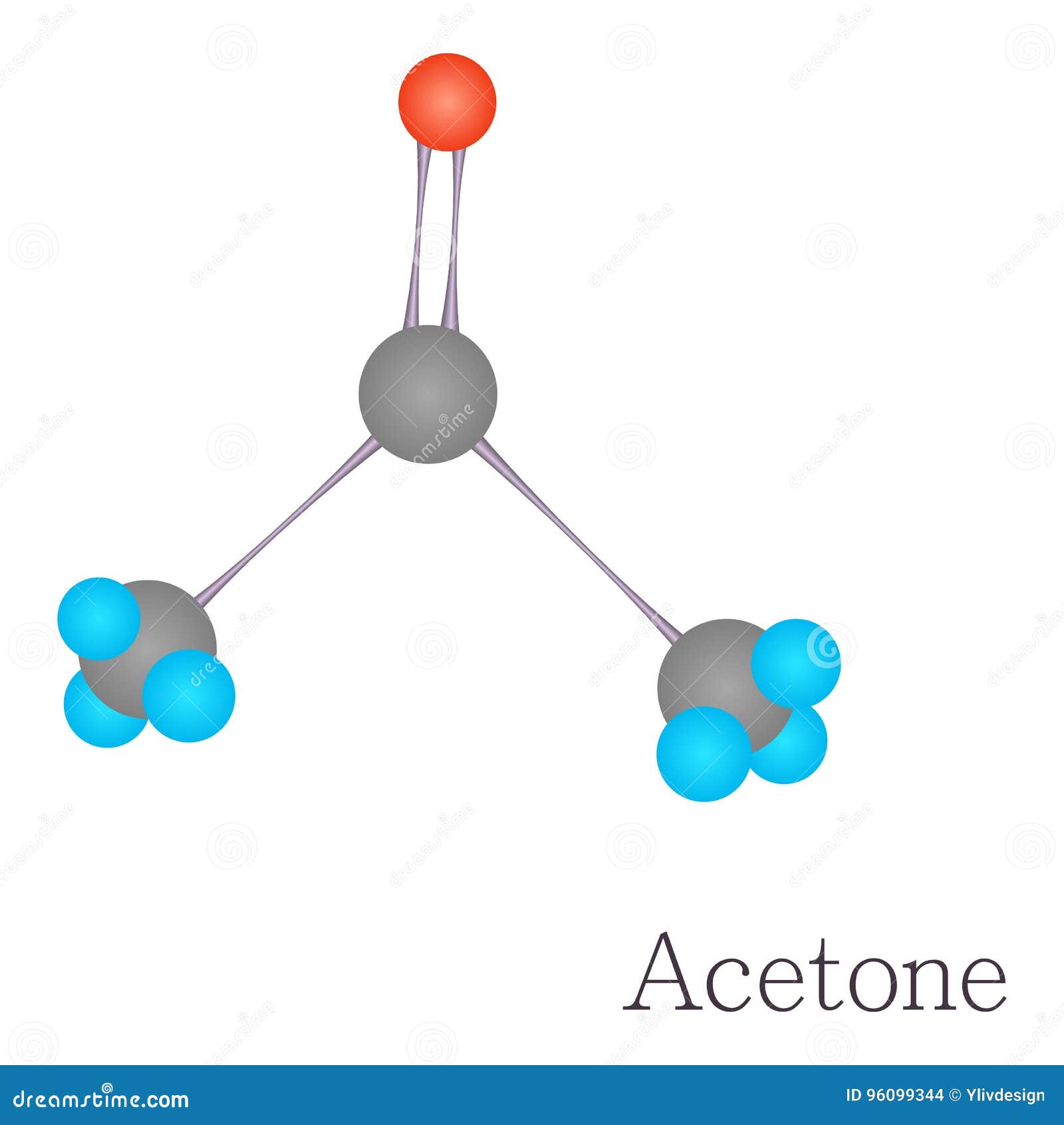Chemische Wetenschap Van De Aceton 3D Molecule Vector Illustratie ...
