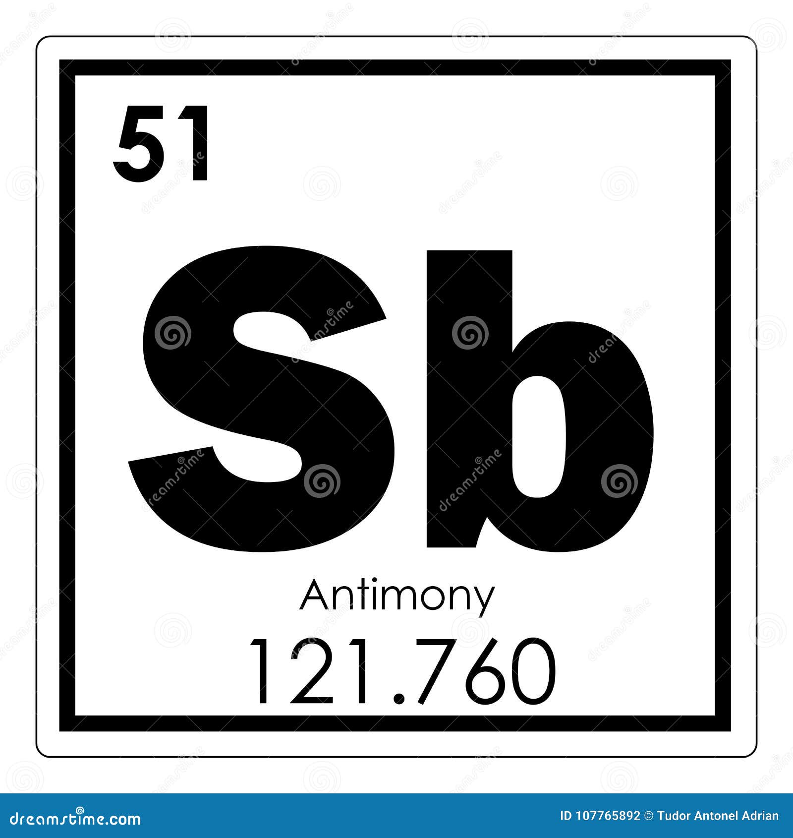 Chemisches Element Des Antimons Stock Abbildung - Illustration von ...