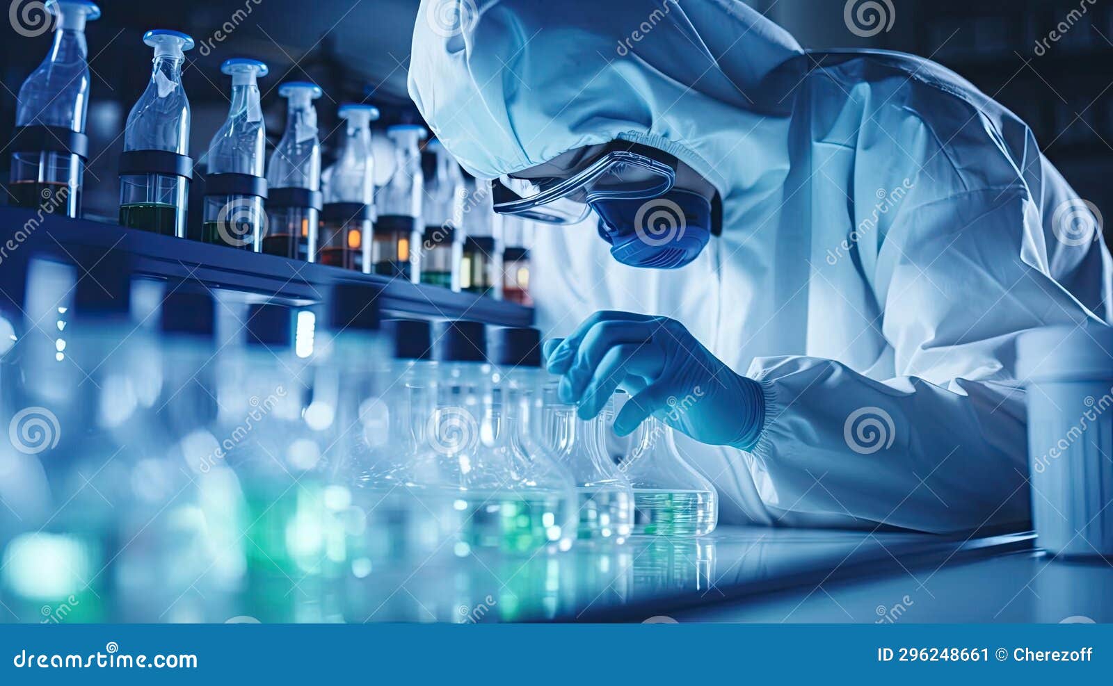 A Chemist Conducts Research Experiments Stock Image - Image of biology ...