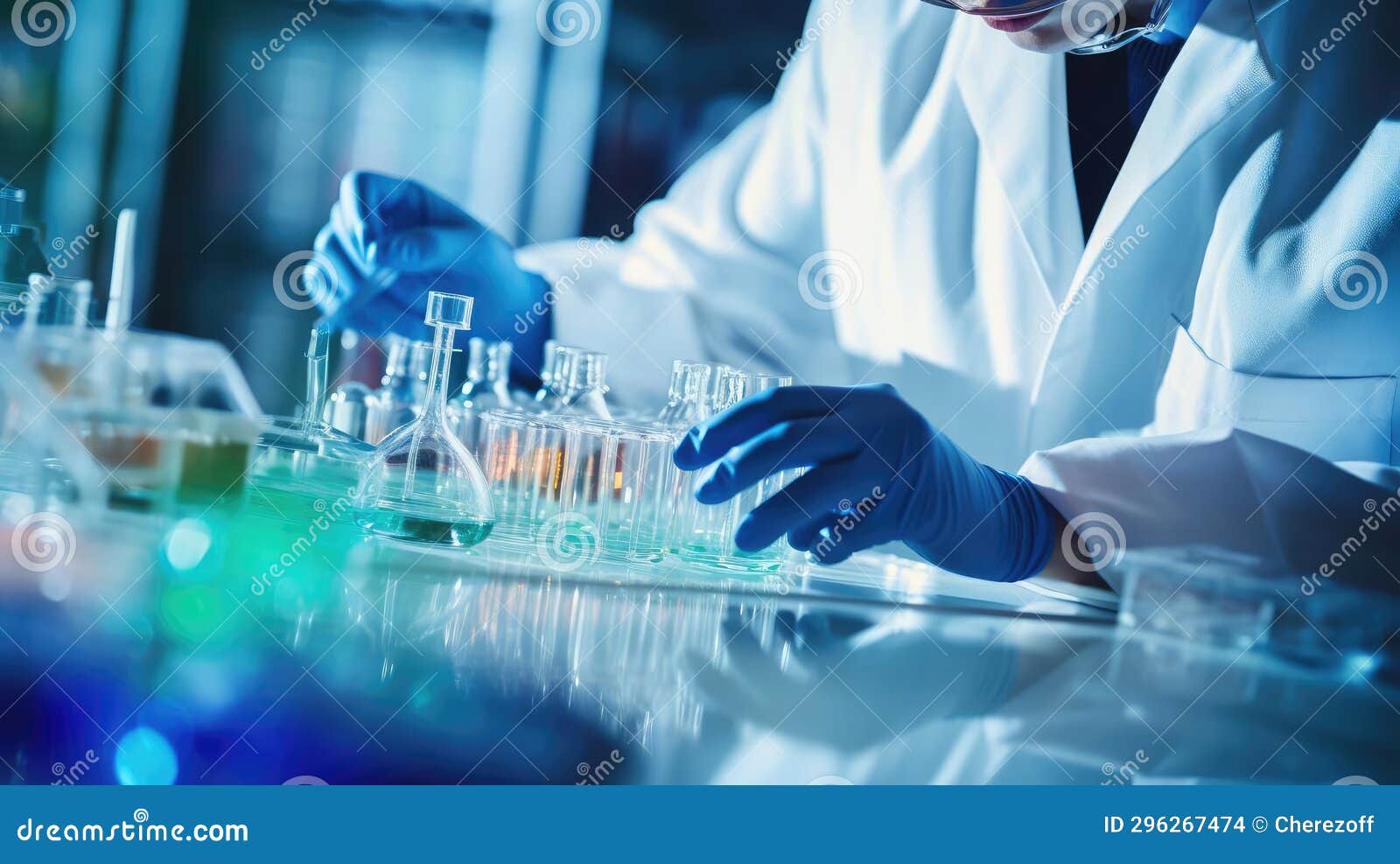 A Chemist Conducts Research Experiments Stock Photo - Image of doctor ...