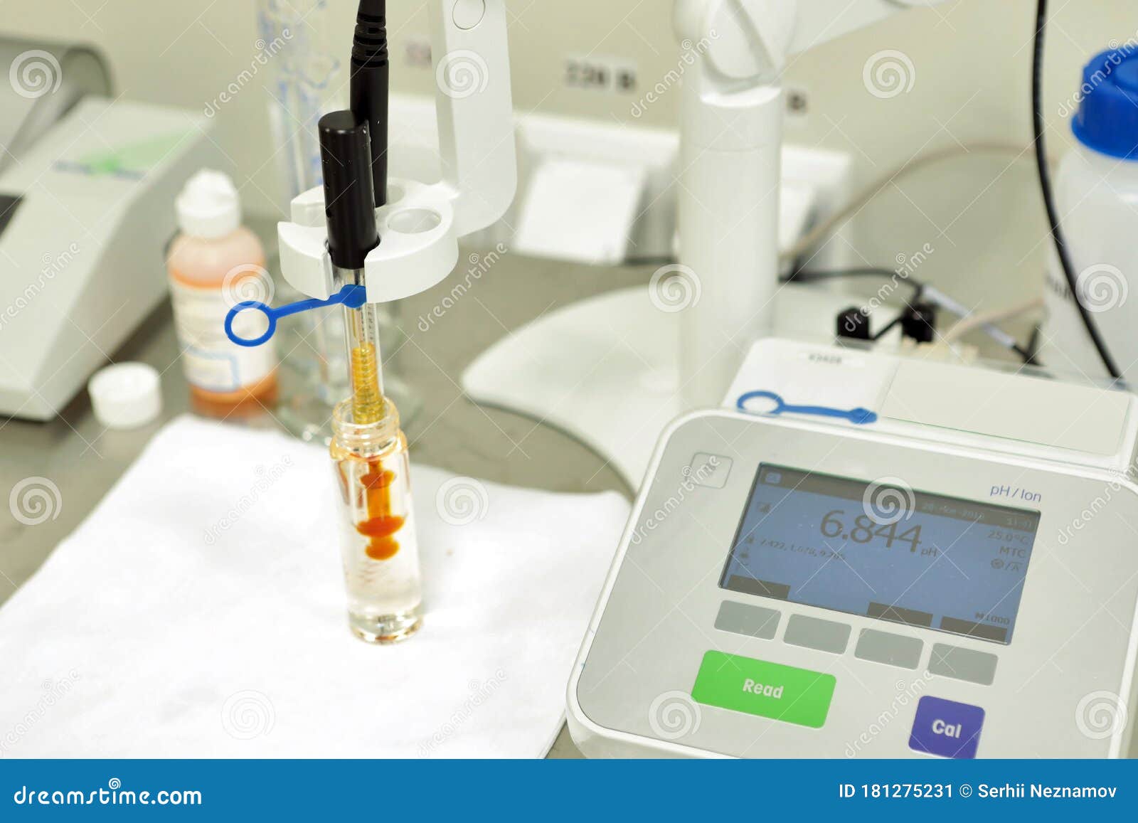 A Chemist Conducts a Study of the Stiffness of the Solution. Laboratory ...