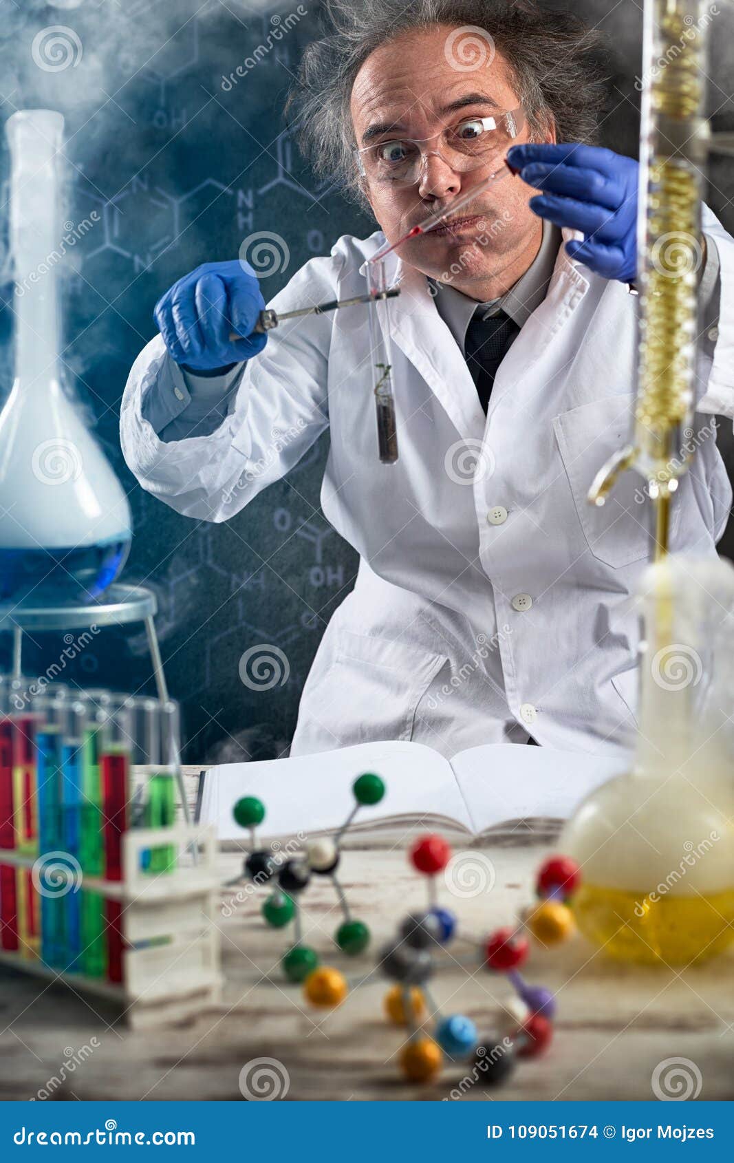Chemist Experimenting on Genetically Modified Food Stock Photo - Image ...