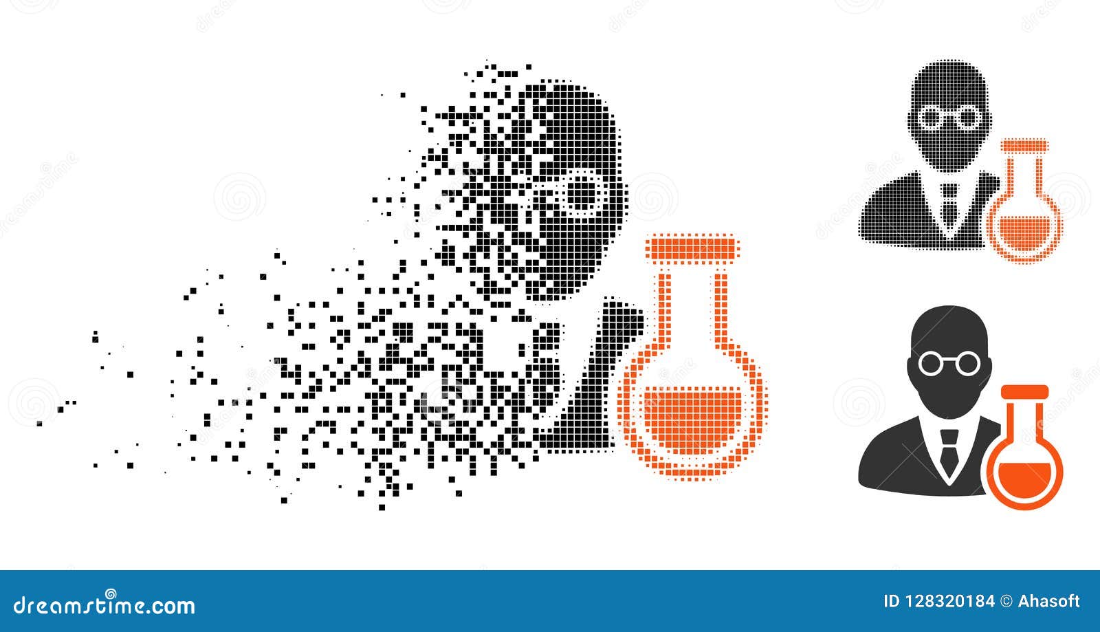 Dissolving Dot Halftone Chemist Icon Stock Vector - Illustration of ...
