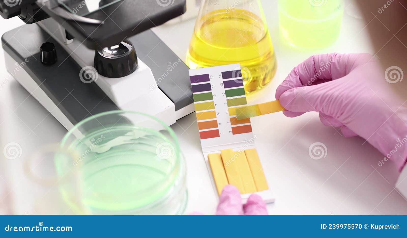 Chemist in Lab Checking with Ph Strips Closeup Stock Footage - Video of ...