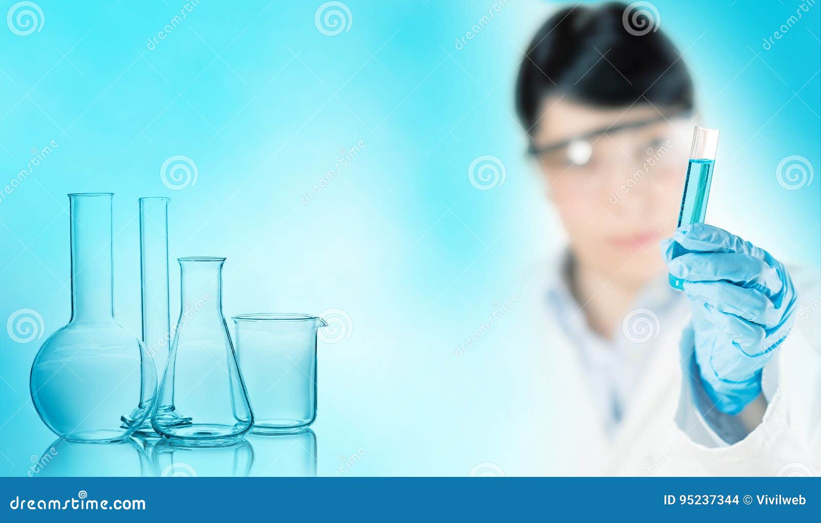 Chemist with Laboratory Glassware Stock Photo - Image of instrument ...