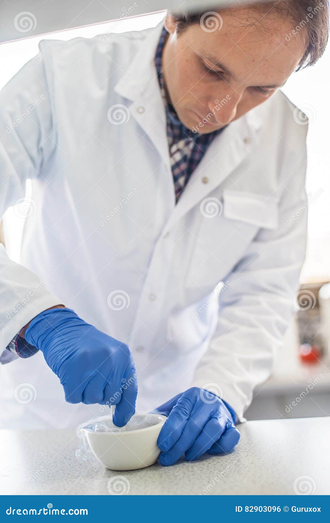 Chemist Performs an Experiment with Liquid Nitrogen Stock Photo - Image ...
