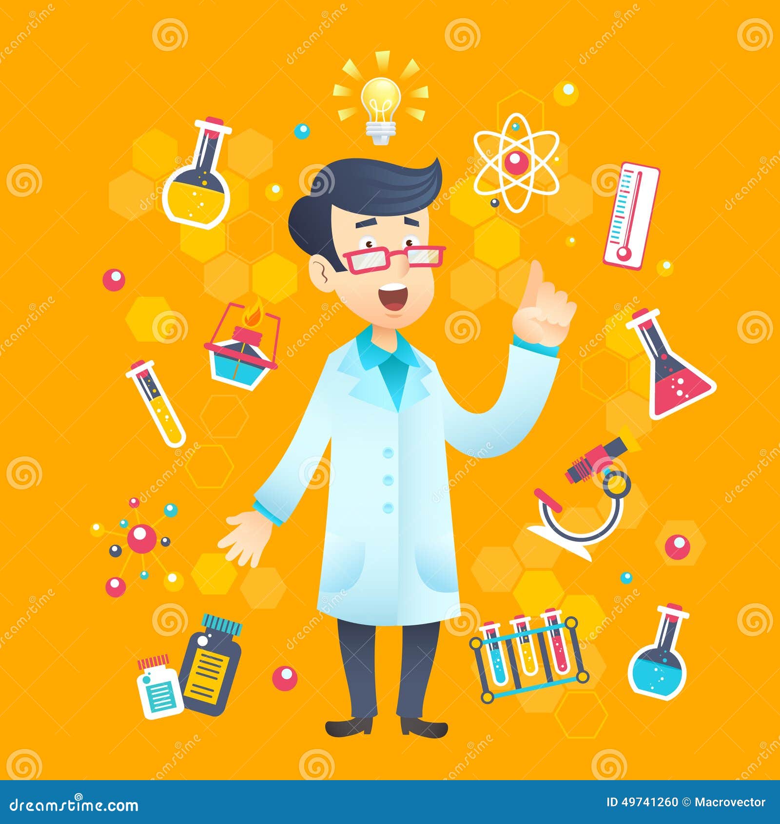 Chemist Scientist Character Stock Vector - Illustration of emblem ...