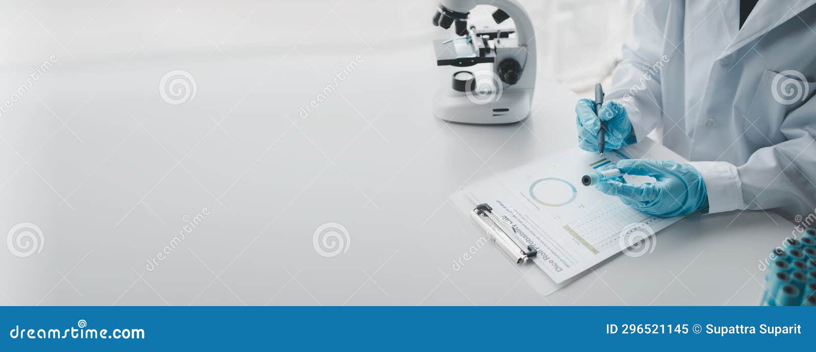 Chemist Taking Notes on Research Data, Scientist is Working in the ...