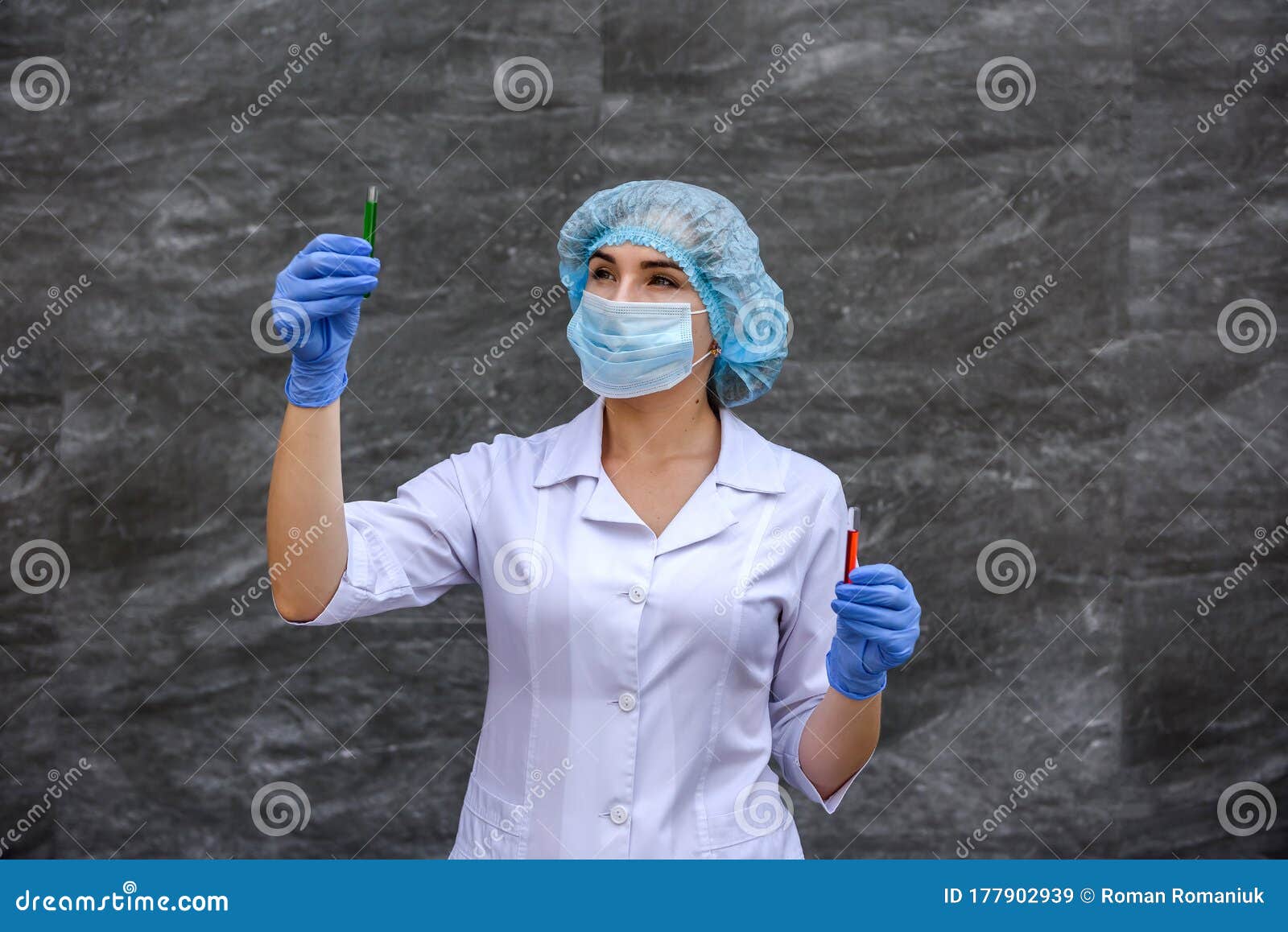 Chemist with Test Tubes Posing in Laboratory while Making Science ...