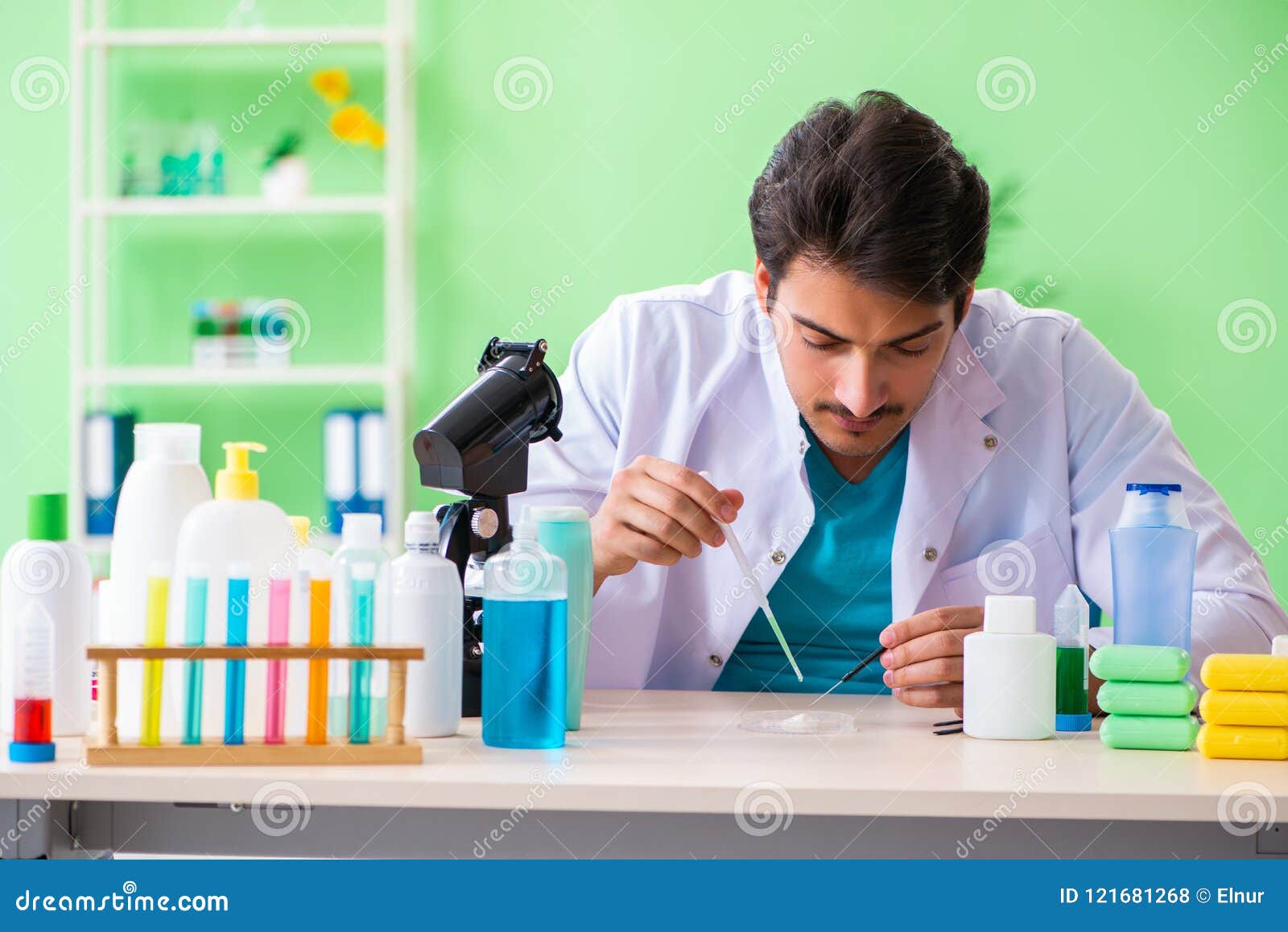 The Chemist Testing Soap in the Lab Stock Photo - Image of laboratory ...