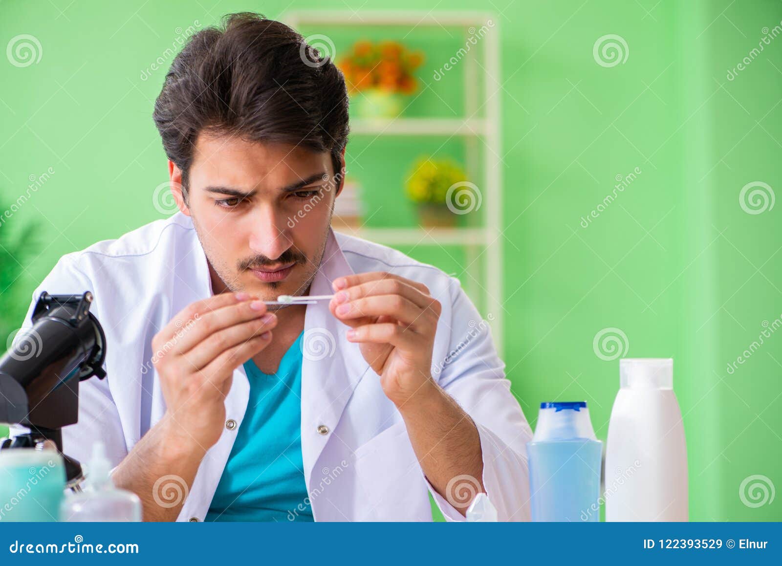 The Chemist Testing Soap in the Lab Stock Image - Image of bottle ...