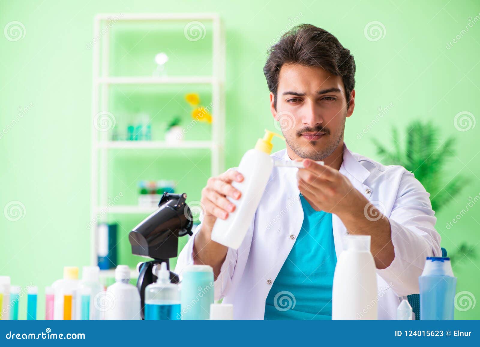 The Chemist Testing Soap in the Lab Stock Image - Image of foam ...