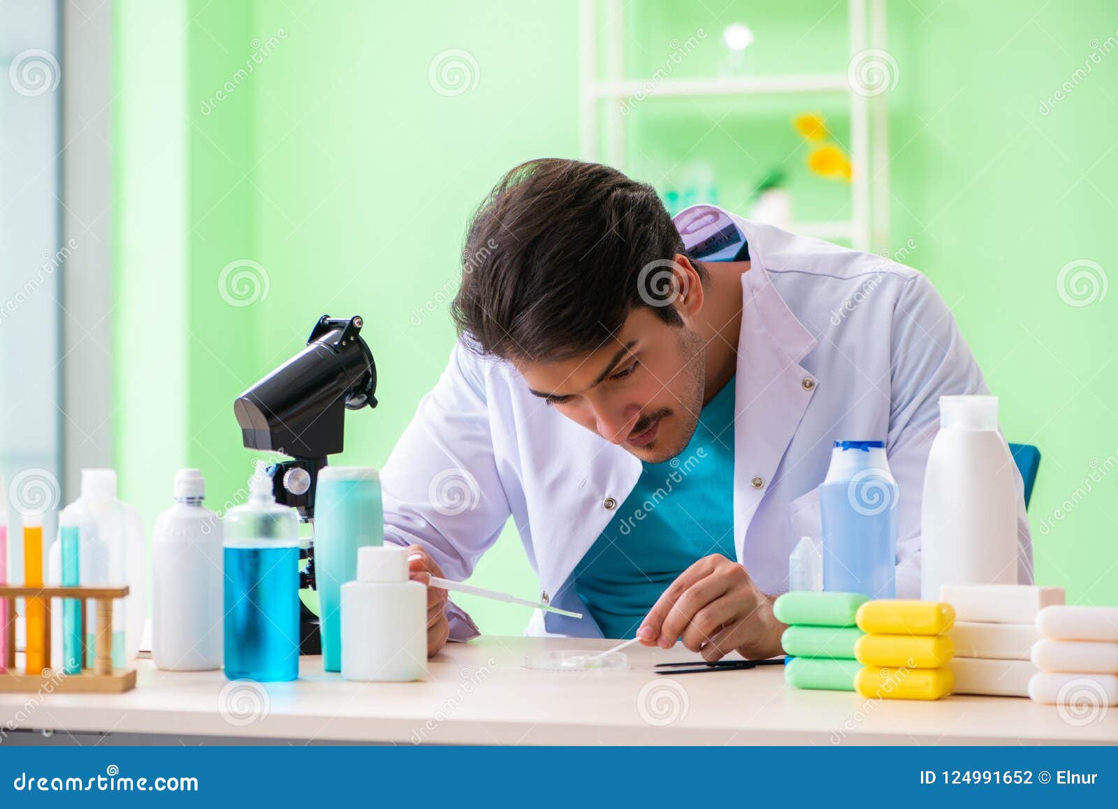 The Chemist Testing Soap in the Lab Stock Photo - Image of doctor ...