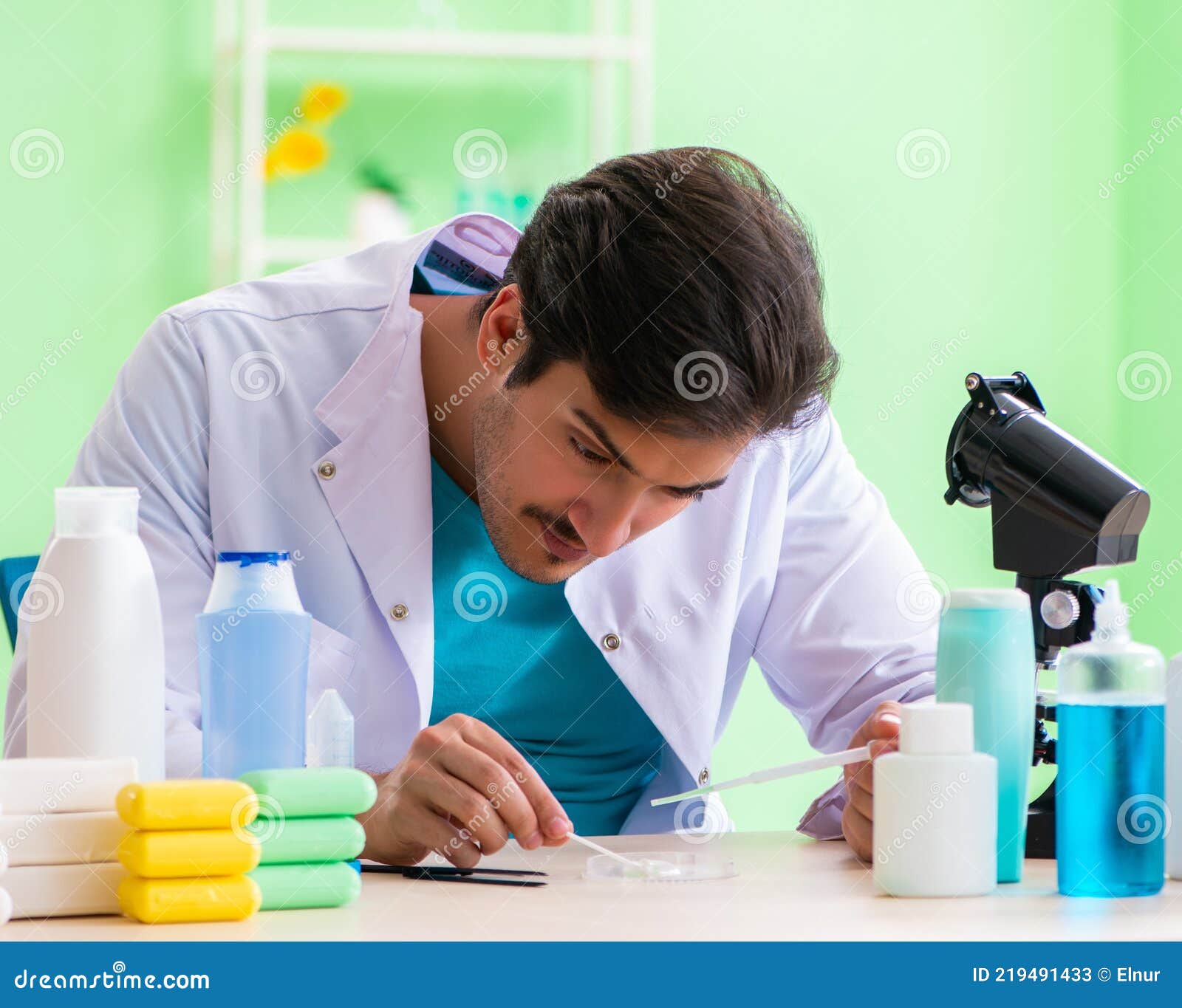 Chemist Testing Soap in the Lab Stock Image - Image of doctor, medical ...