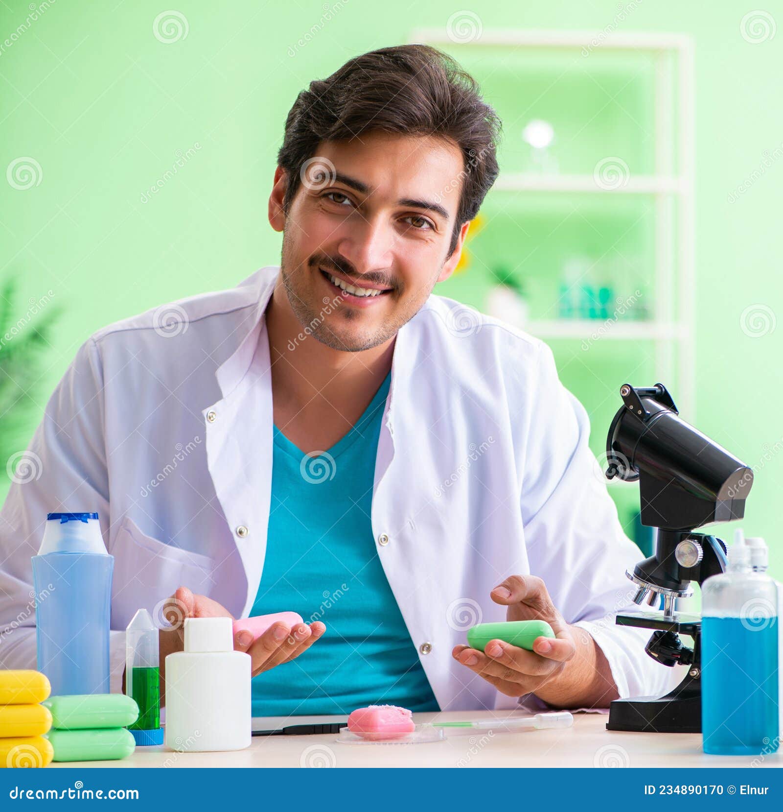 Chemist Testing Soap in the Lab Stock Photo - Image of bathroom ...