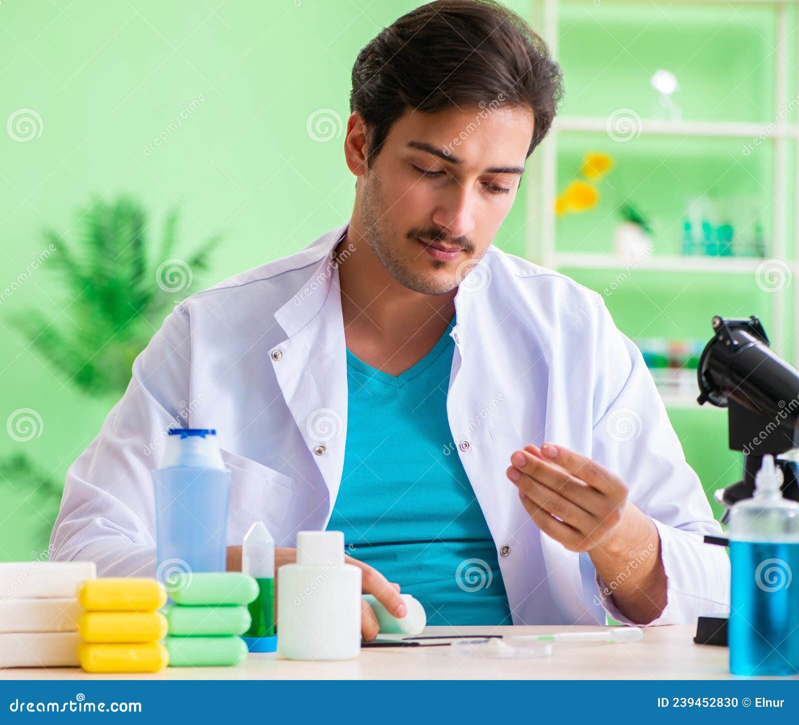 Chemist Testing Soap in the Lab Stock Photo - Image of bathroom ...