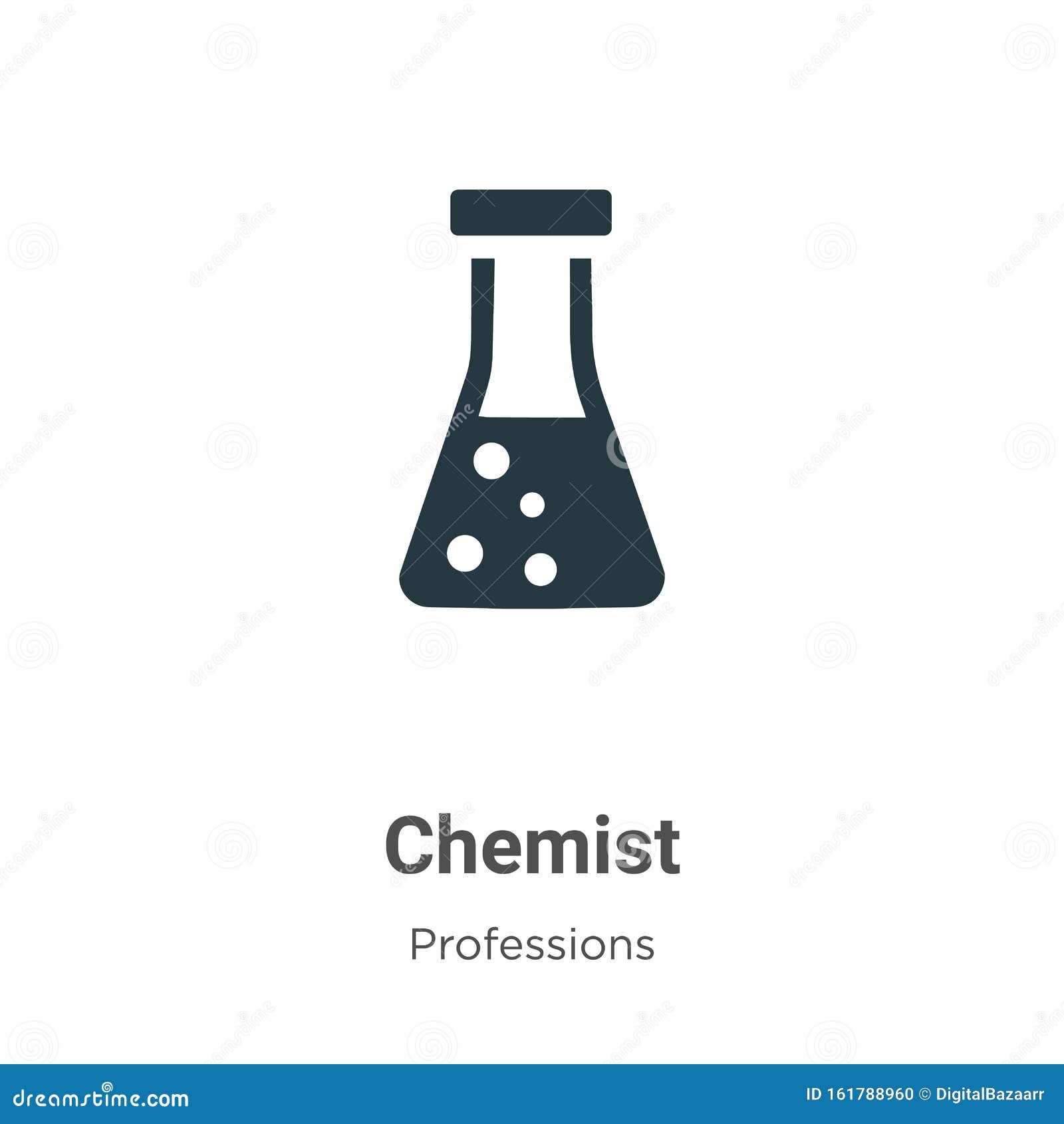 Chemist Vector Icon on White Background. Flat Vector Chemist Icon ...