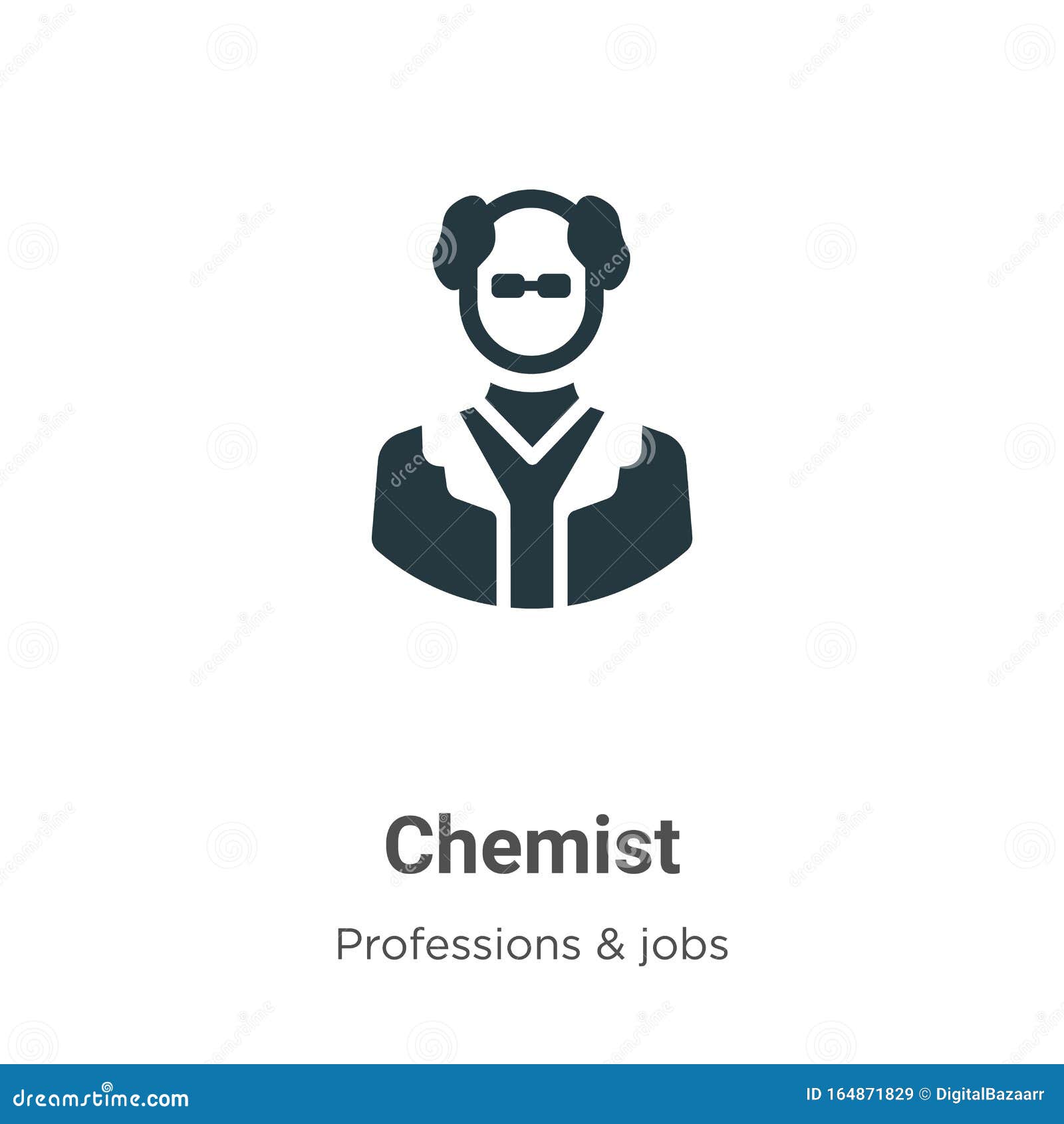 Chemist Vector Icon on White Background. Flat Vector Chemist Icon ...