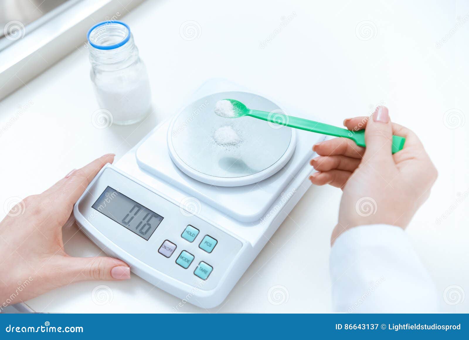 Chemist Weighing Reagent on Laboratory Scales Stock Image - Image of ...