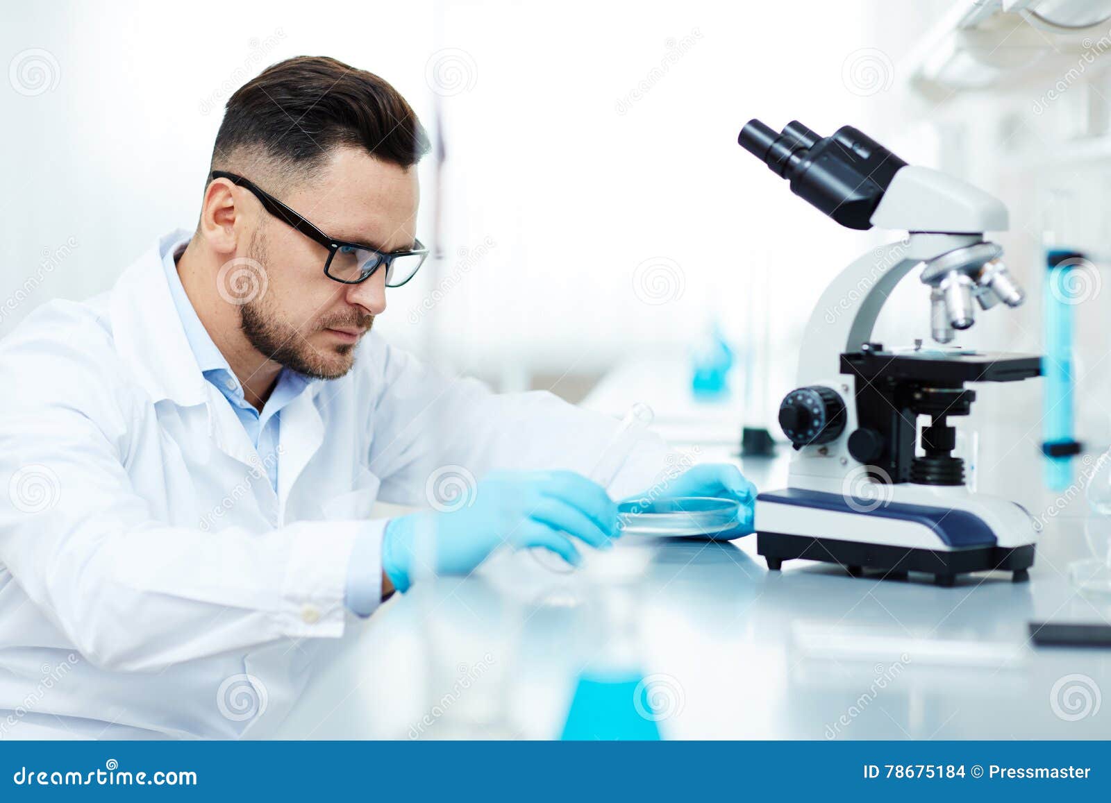 Chemist at work stock photo. Image of clinic, protective - 78675184