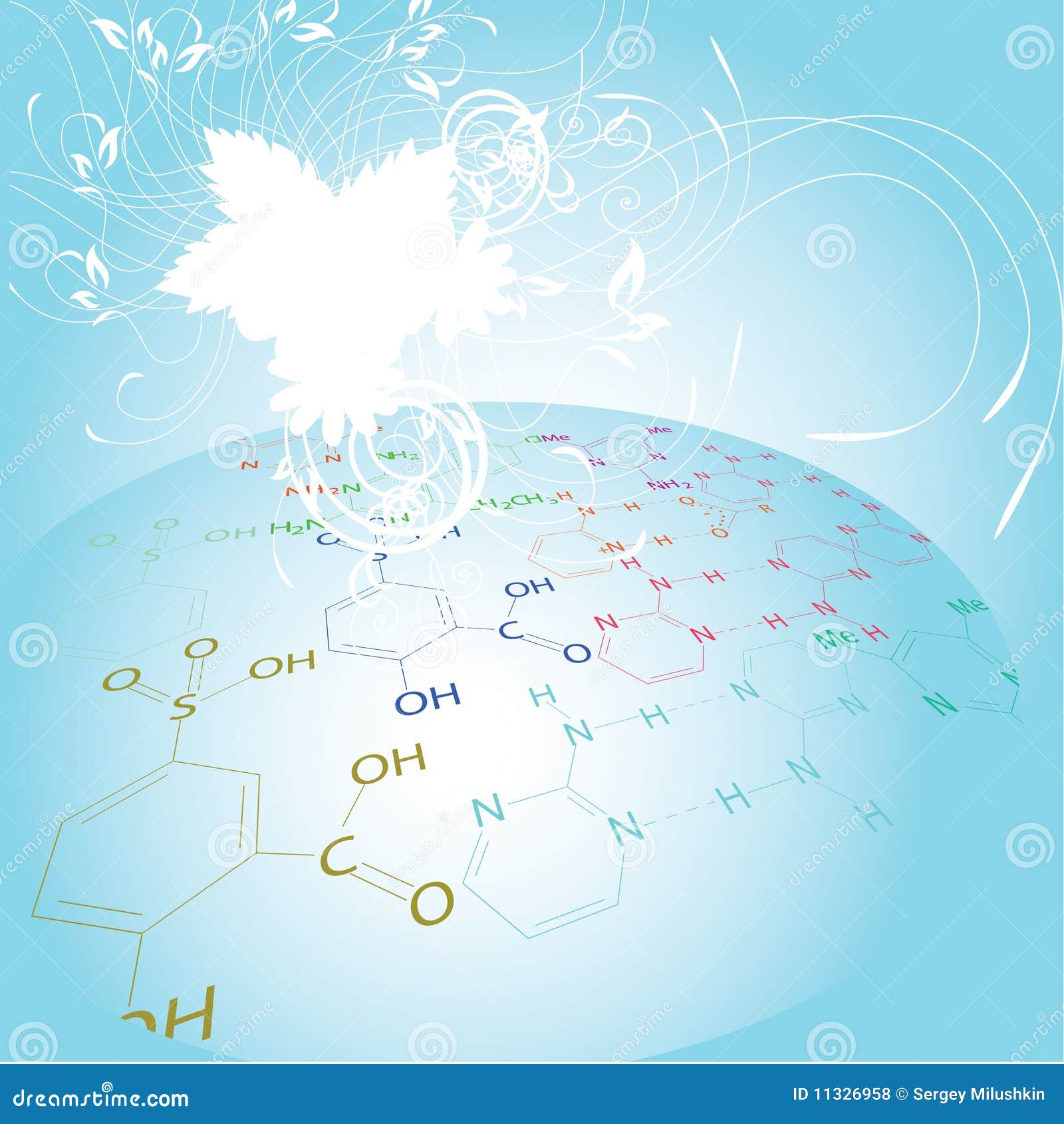 Chemistry abstract design stock illustration. Illustration of molecule ...