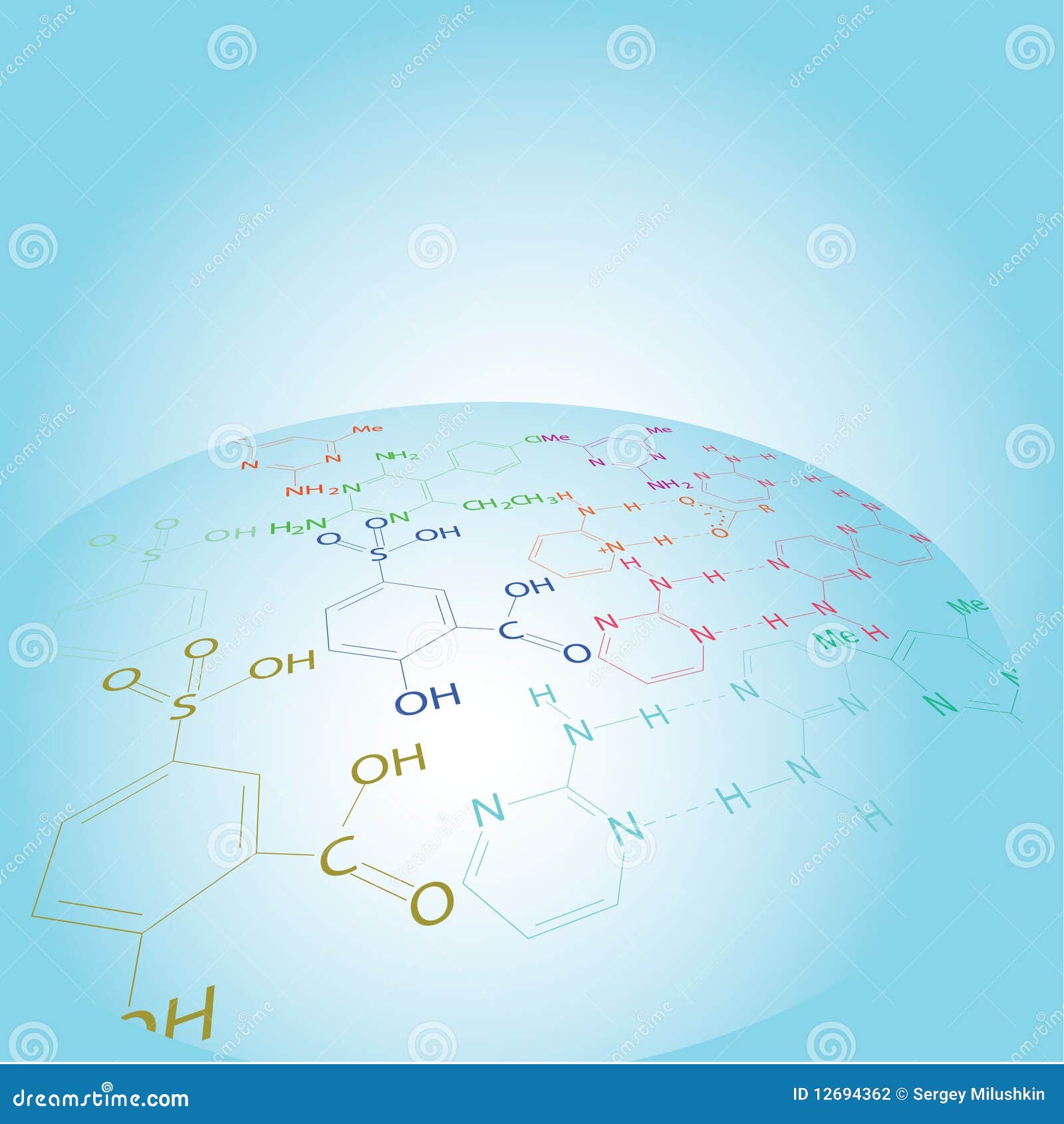 Chemistry abstract design stock vector. Illustration of school - 12694362