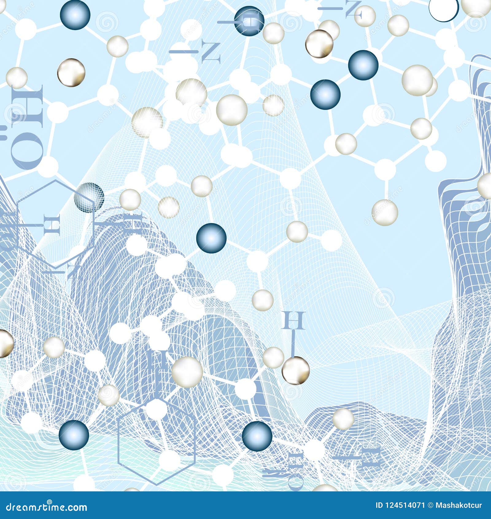 Chemistry Abstract Vector Background in Blue Color Stock Vector ...