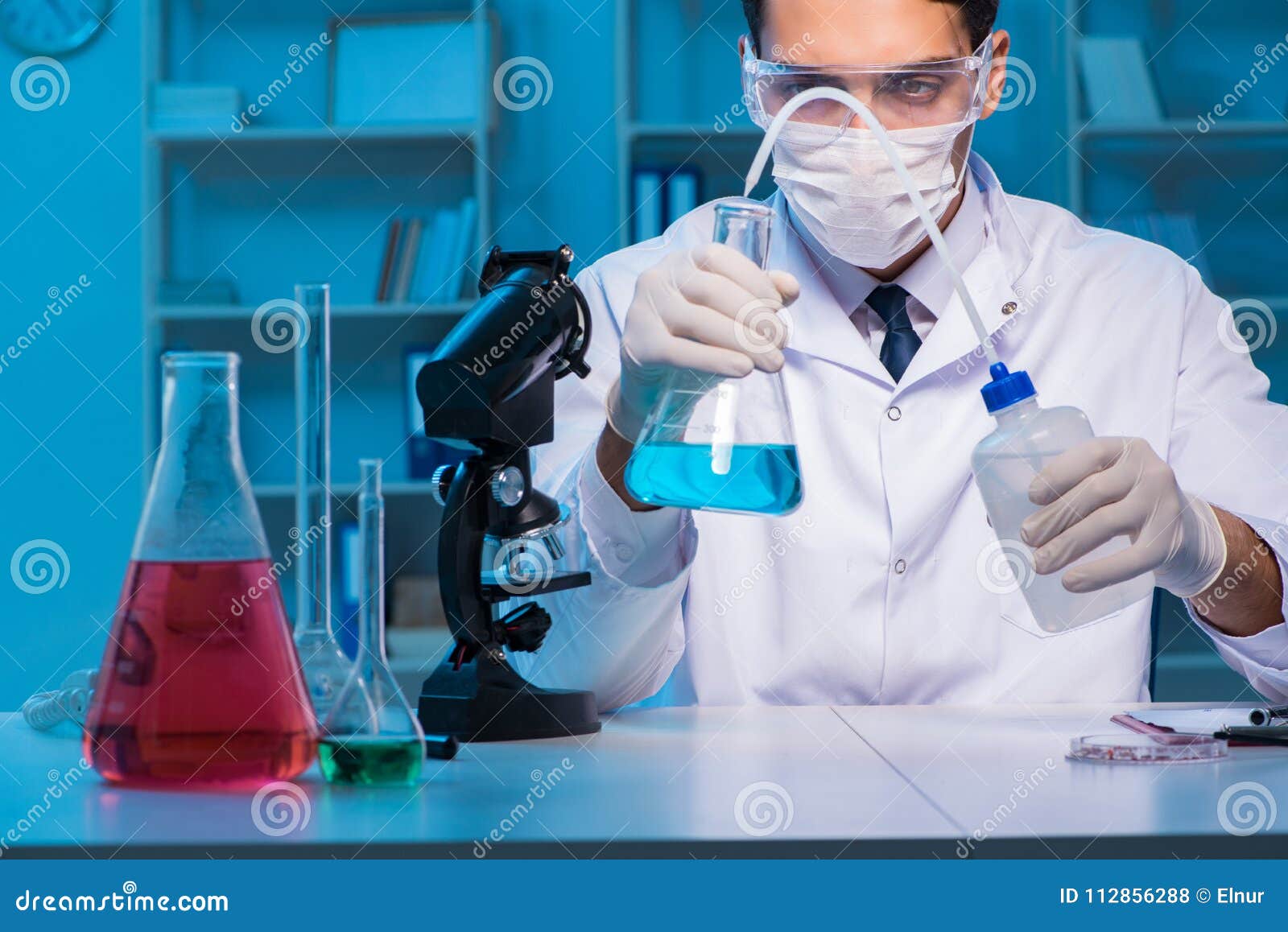 The Chemistry Assistant Working in the Chemical Lab Stock Photo - Image ...