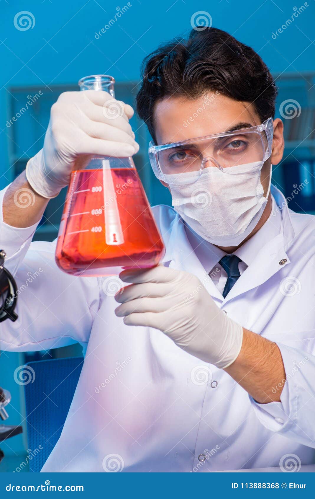 The Chemistry Assistant Working in the Chemical Lab Stock Photo - Image ...