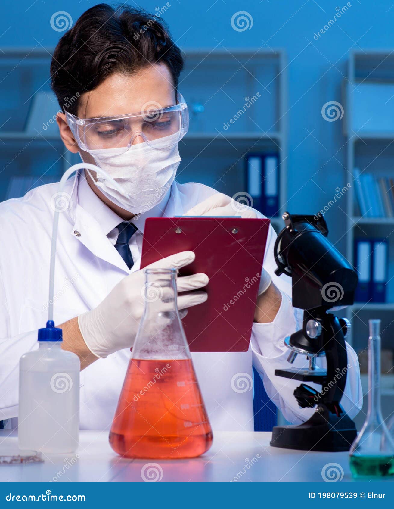 Chemistry Assistant Working in the Chemical Lab Stock Image - Image of ...
