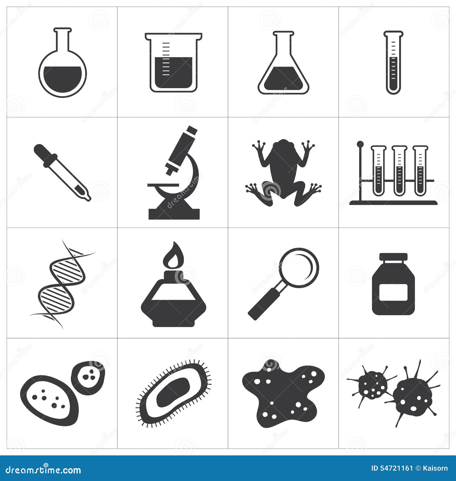Chemistry and Biology Icon Set Stock Vector - Illustration of ...