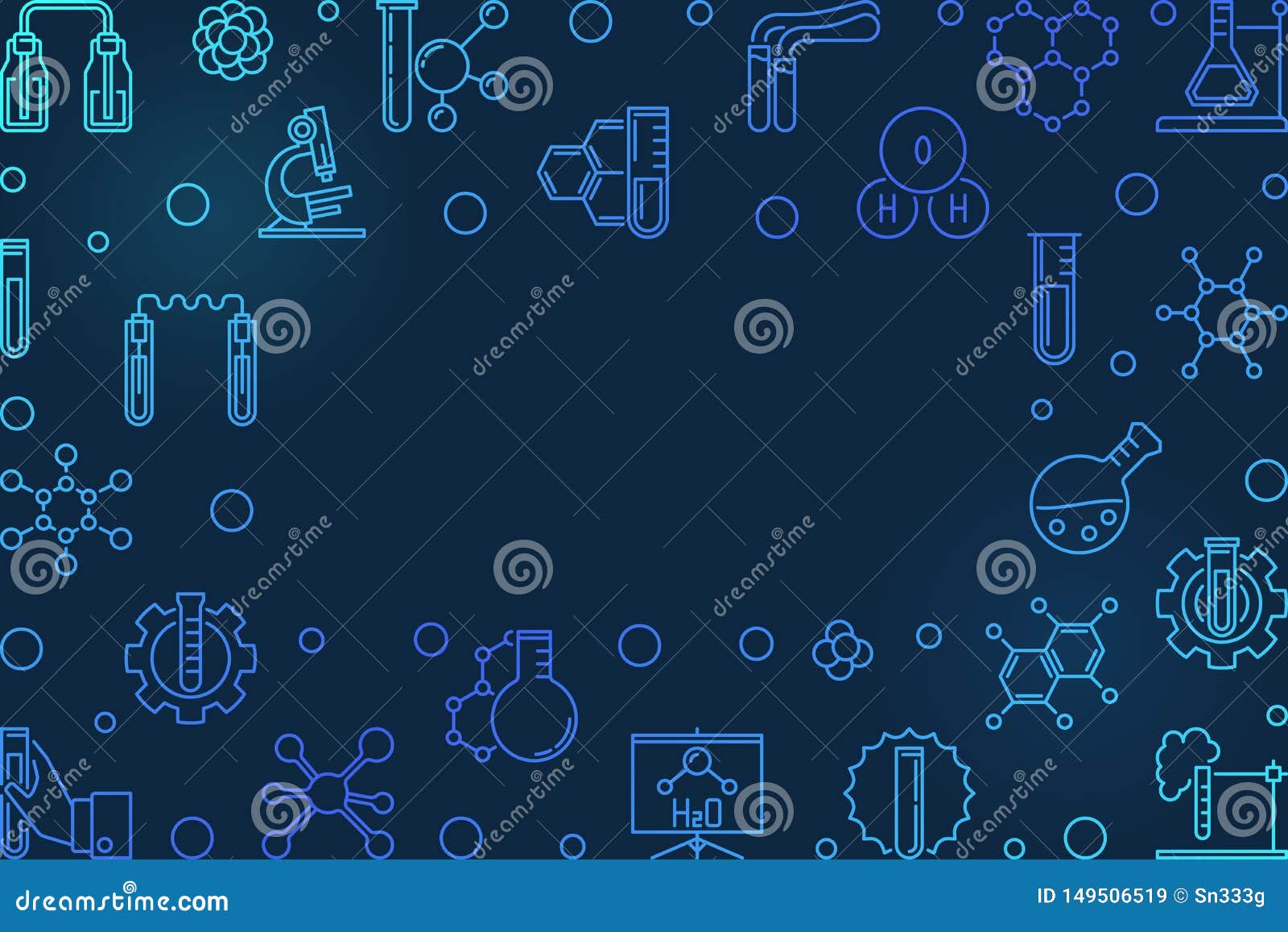 Chemistry Blue Horizontal Border Royalty-Free Stock Photography ...