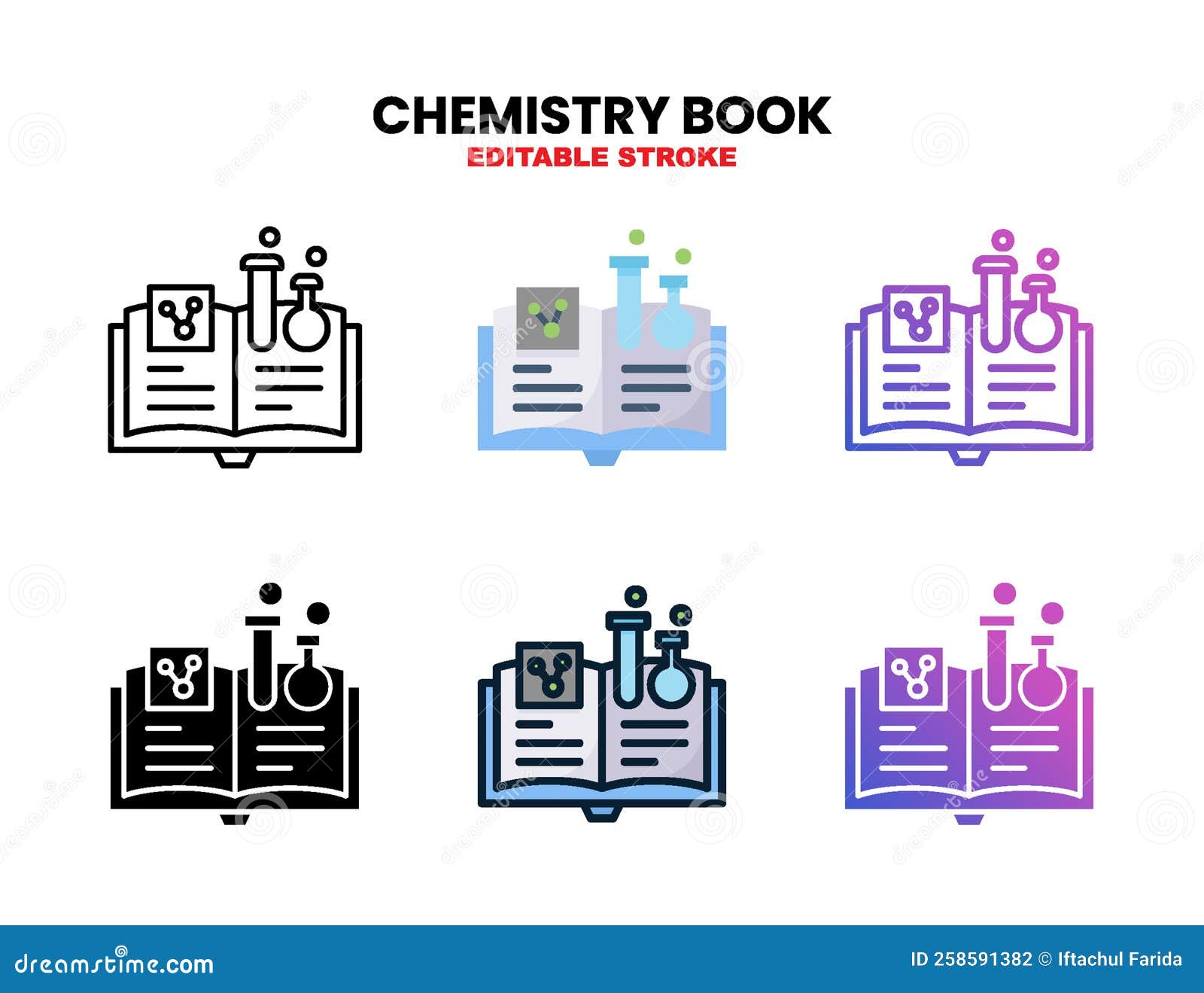Chemistry Book Icon Set with Different Styles. Stock Vector - Illustration of symbol, book ...