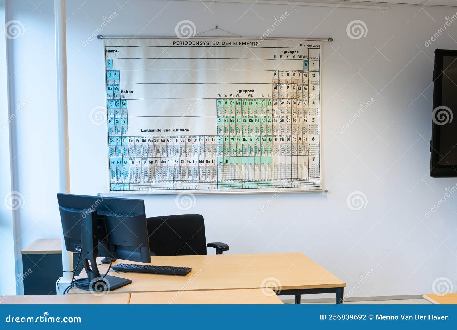 Chemistry Classroom with Periodic Table of Elements Stock Photo - Image ...