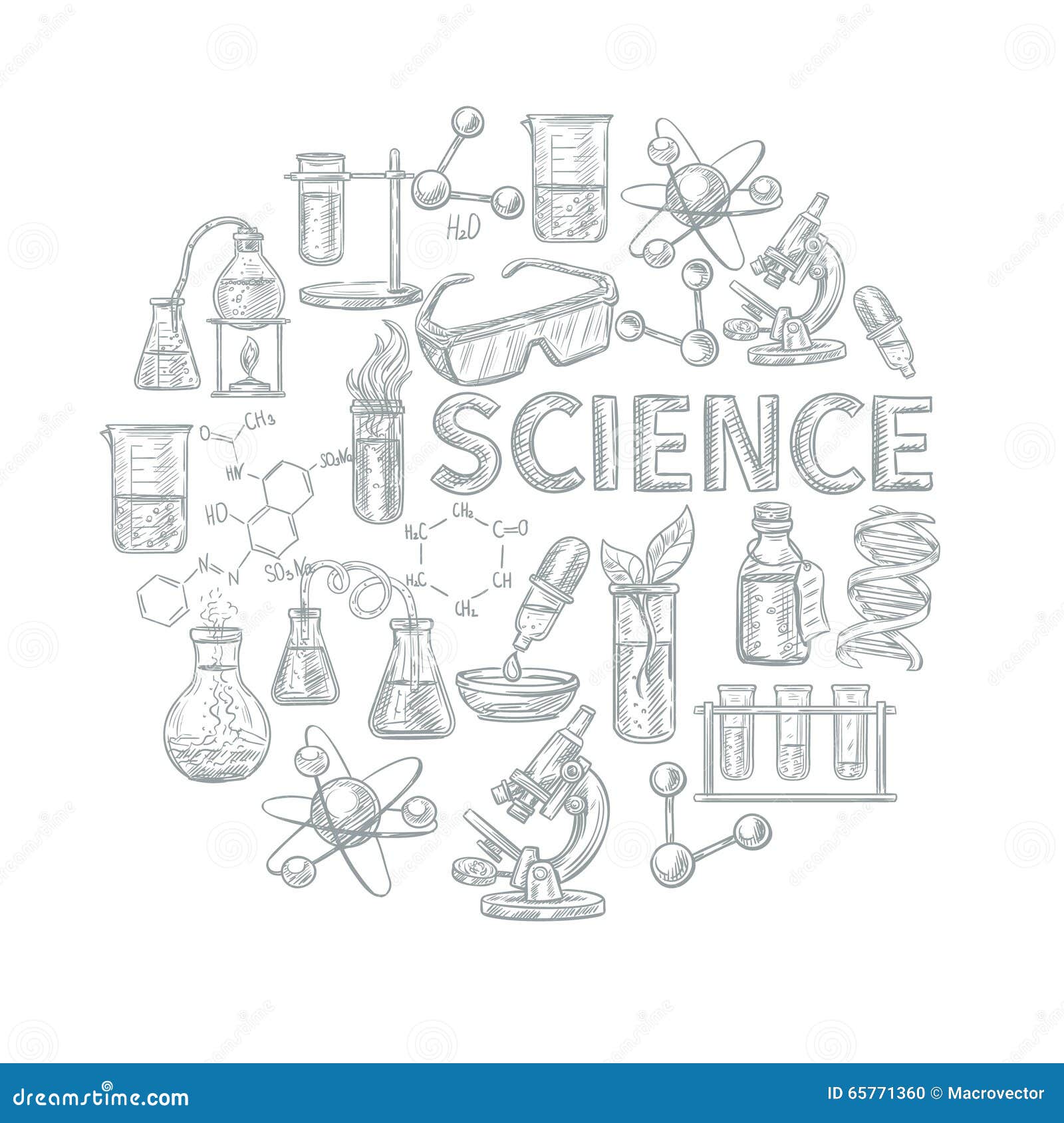 Chemistry Concept Composition Stock Vector - Illustration of microscope ...