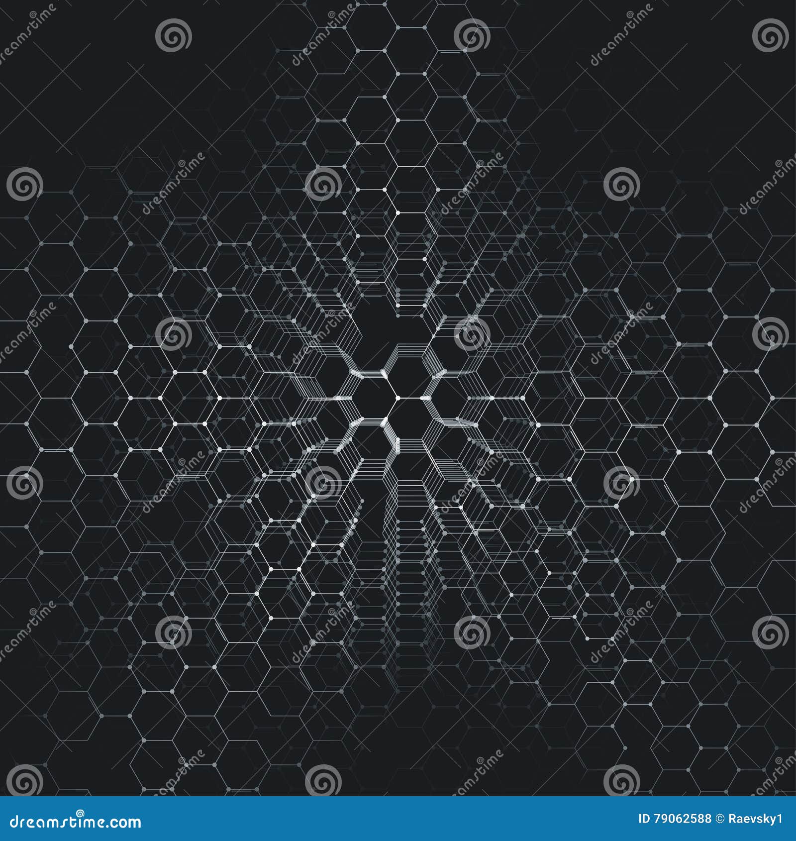 Chemistry 3D Pattern, Hexagonal Molecule Structure on Black, Scientific ...