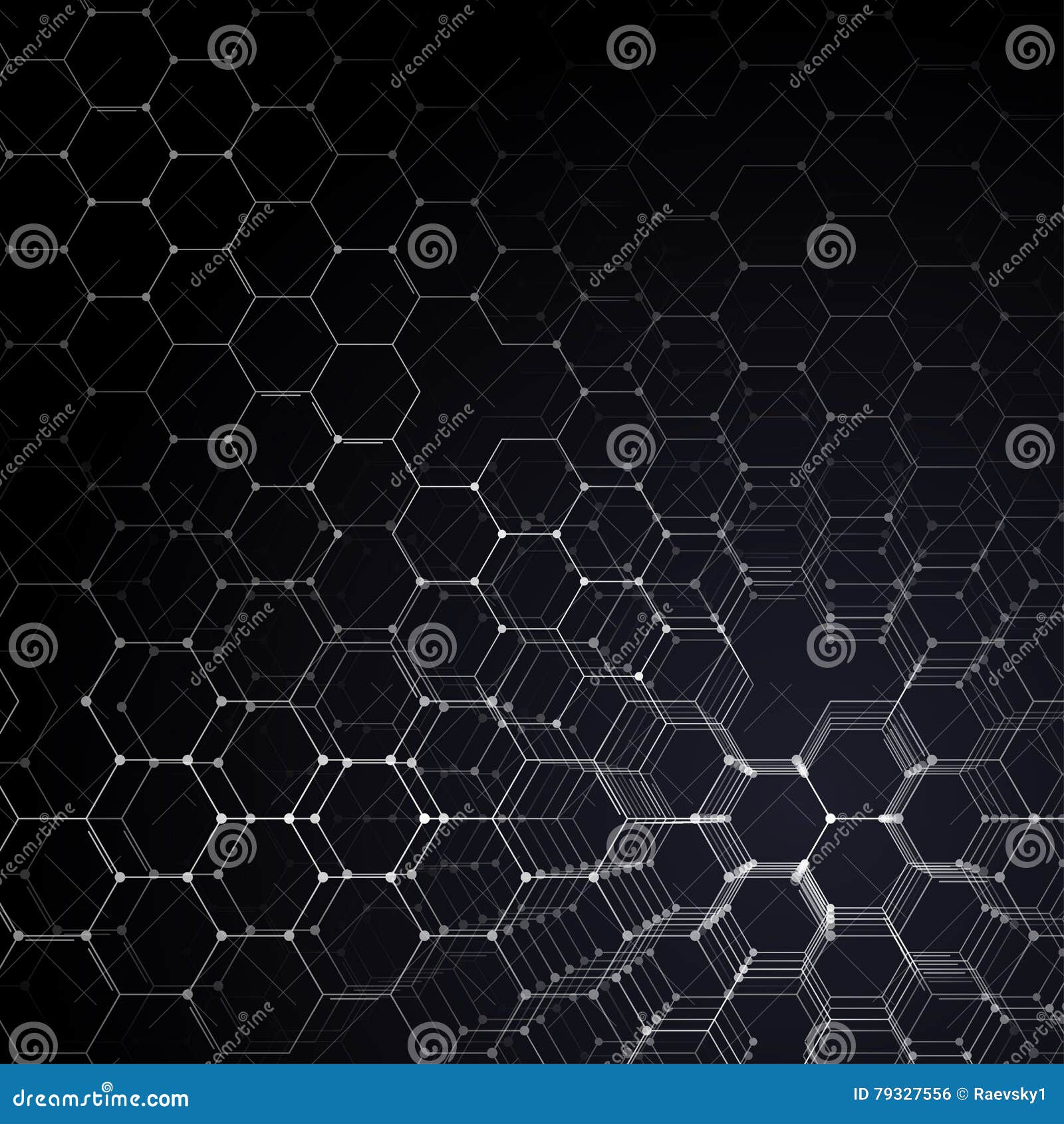 Chemistry 3D Pattern, Hexagonal Molecule Structure on Black, Scientific ...