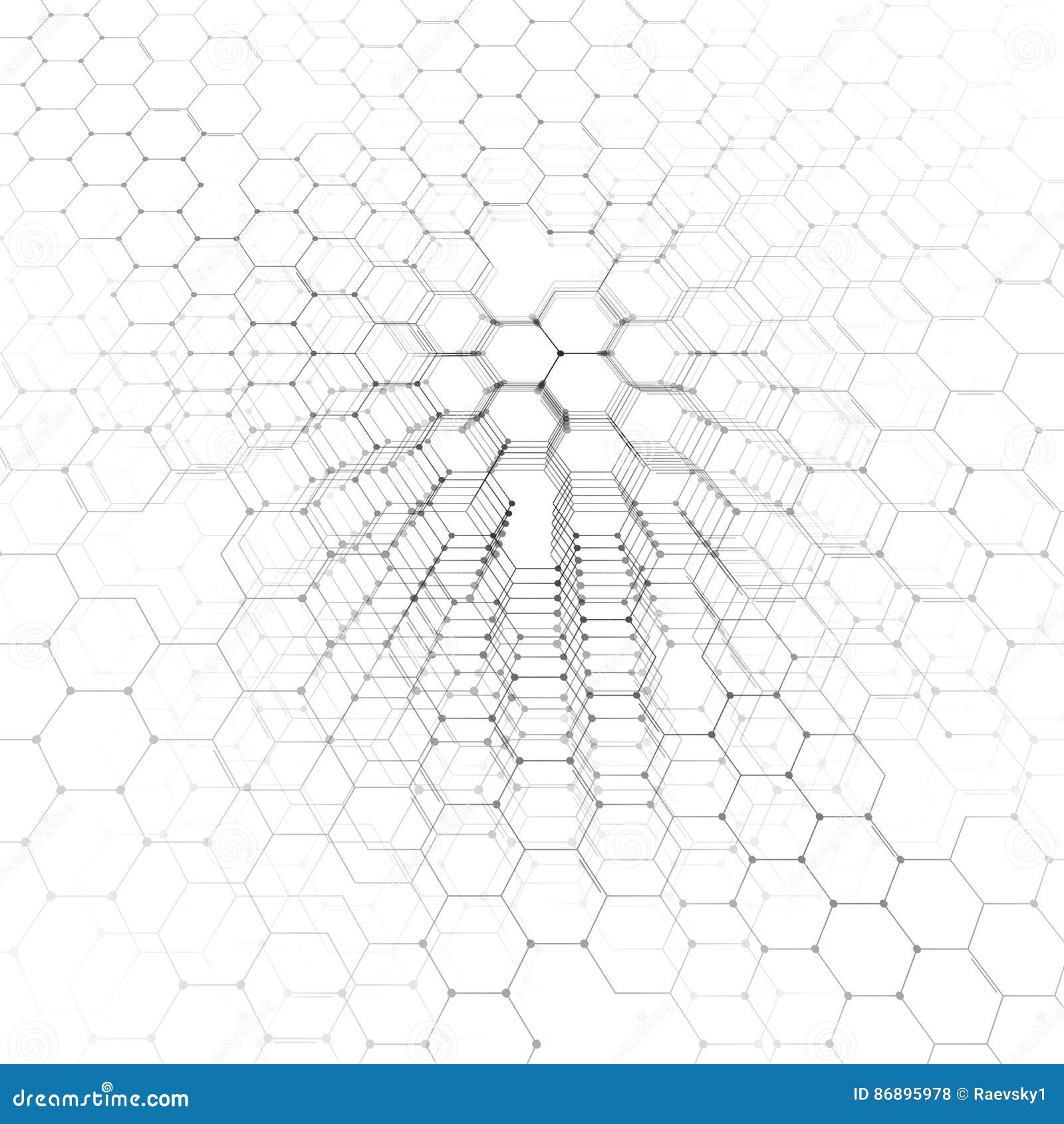 Chemistry 3D Pattern, Hexagonal Molecule Structure on White, Scientific ...