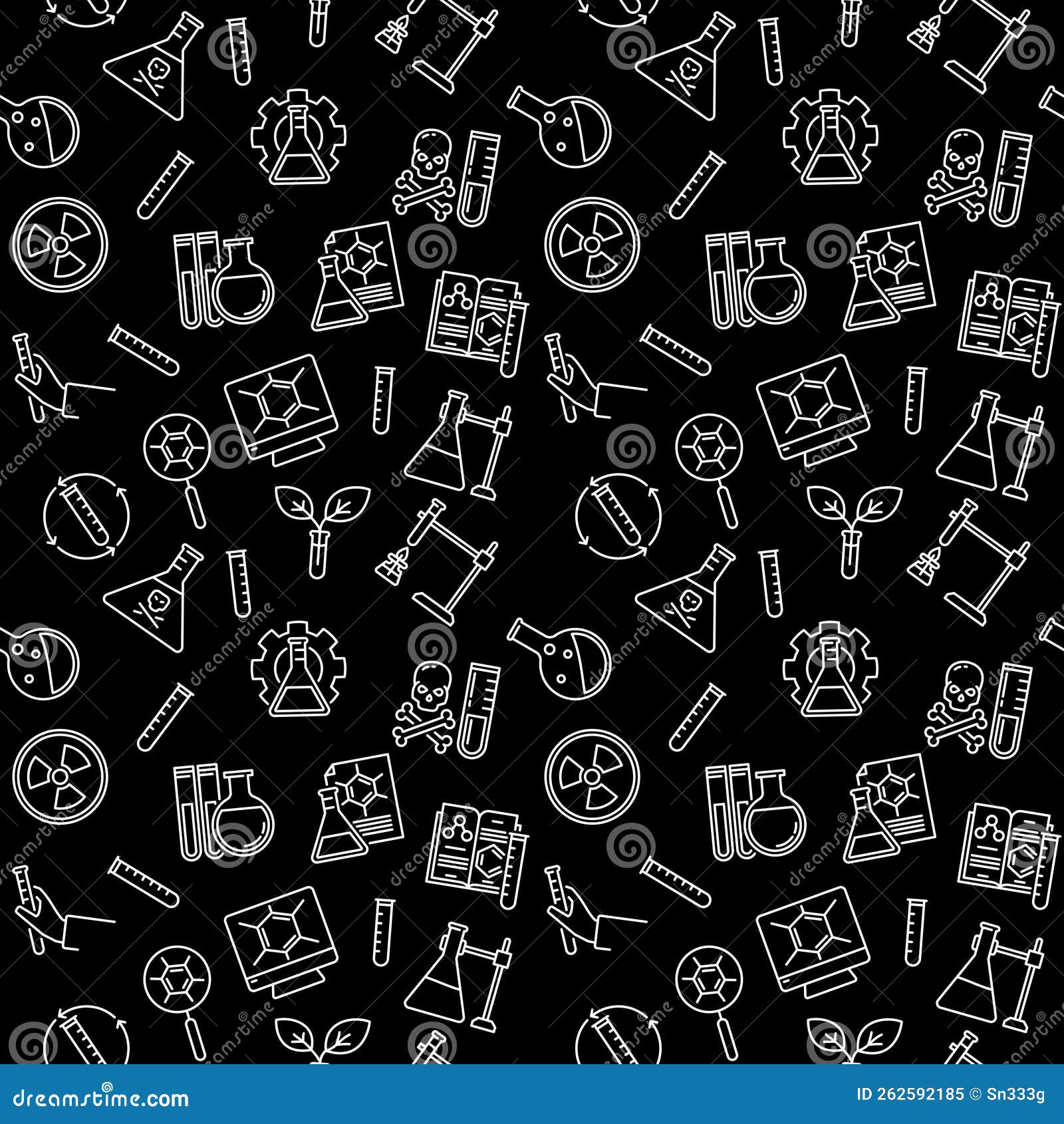 Chemistry Dark Outline Square Frame - Chemical Background Vector ...