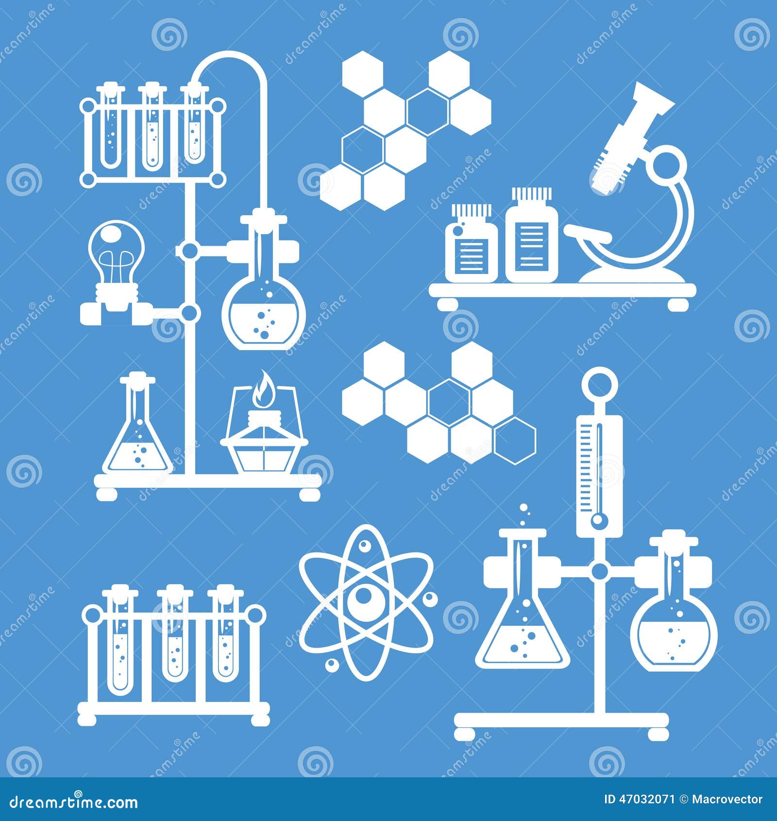 Chemistry Decorative Icons Set Stock Vector - Illustration of chemical ...