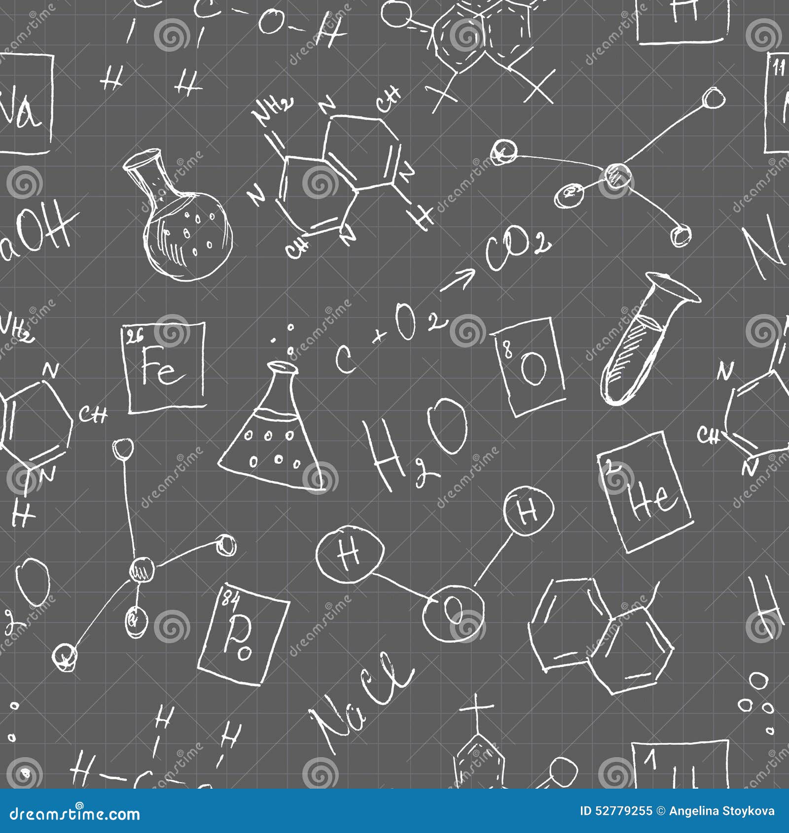 Chemistry Doodles Seamless Pattern Stock Vector - Illustration of ...