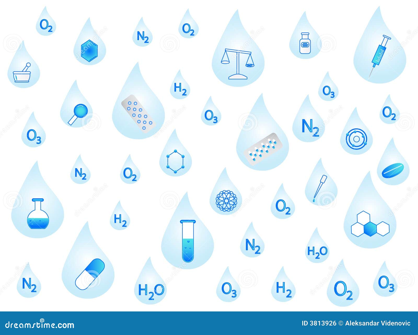 Chemistry on drops stock vector. Illustration of icon - 3813926